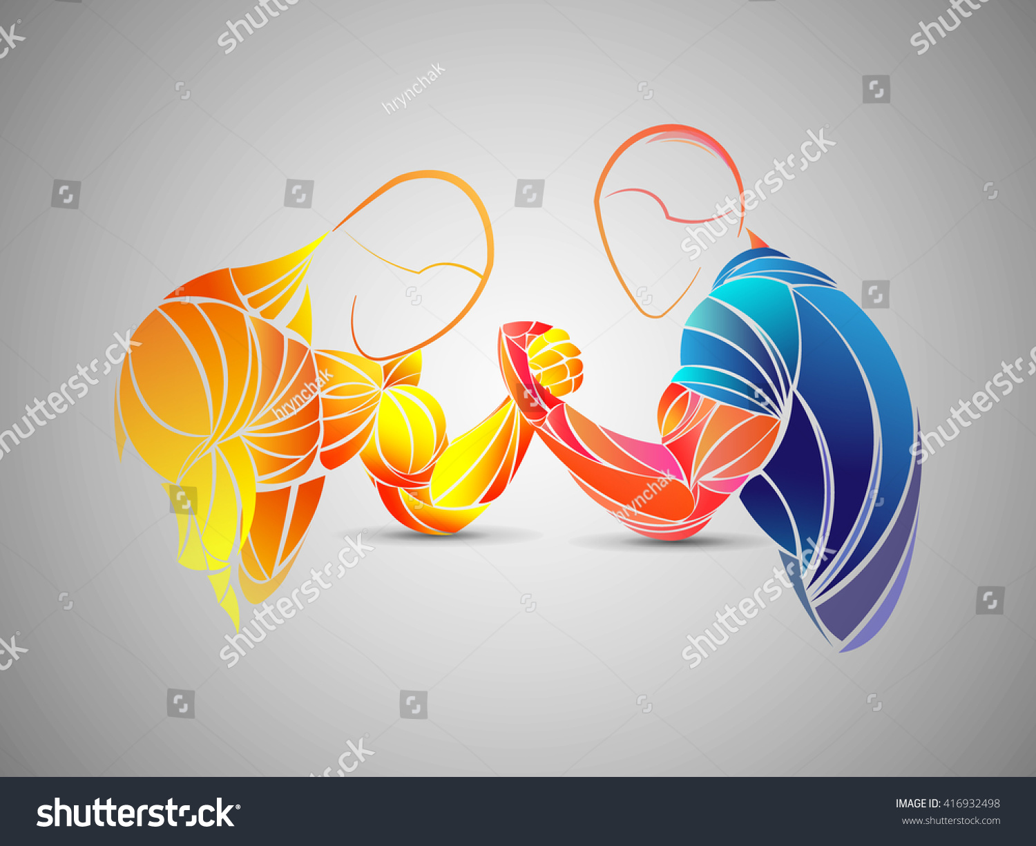 Armwrestling Stock Vector (Royalty Free) 416932498