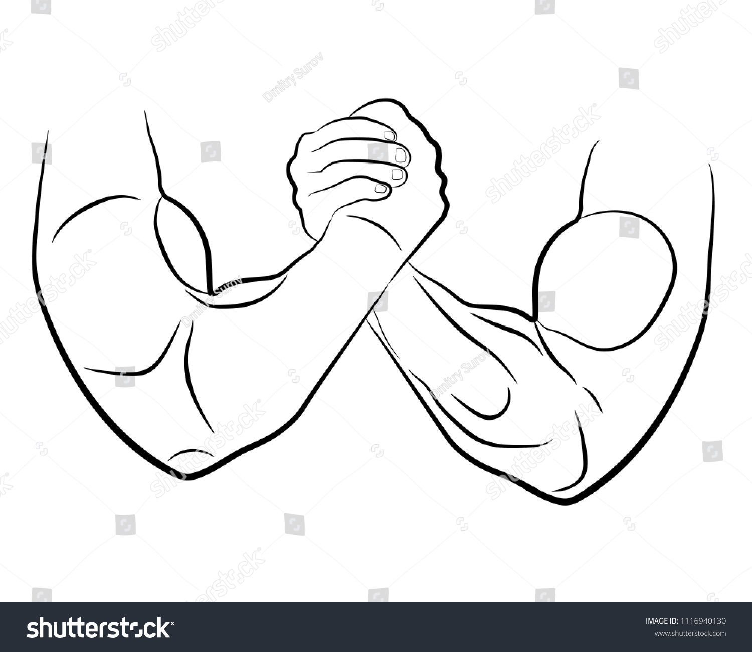 Arm Wrestling Hands Vector Illustration Stock Vector (Royalty Free ...
