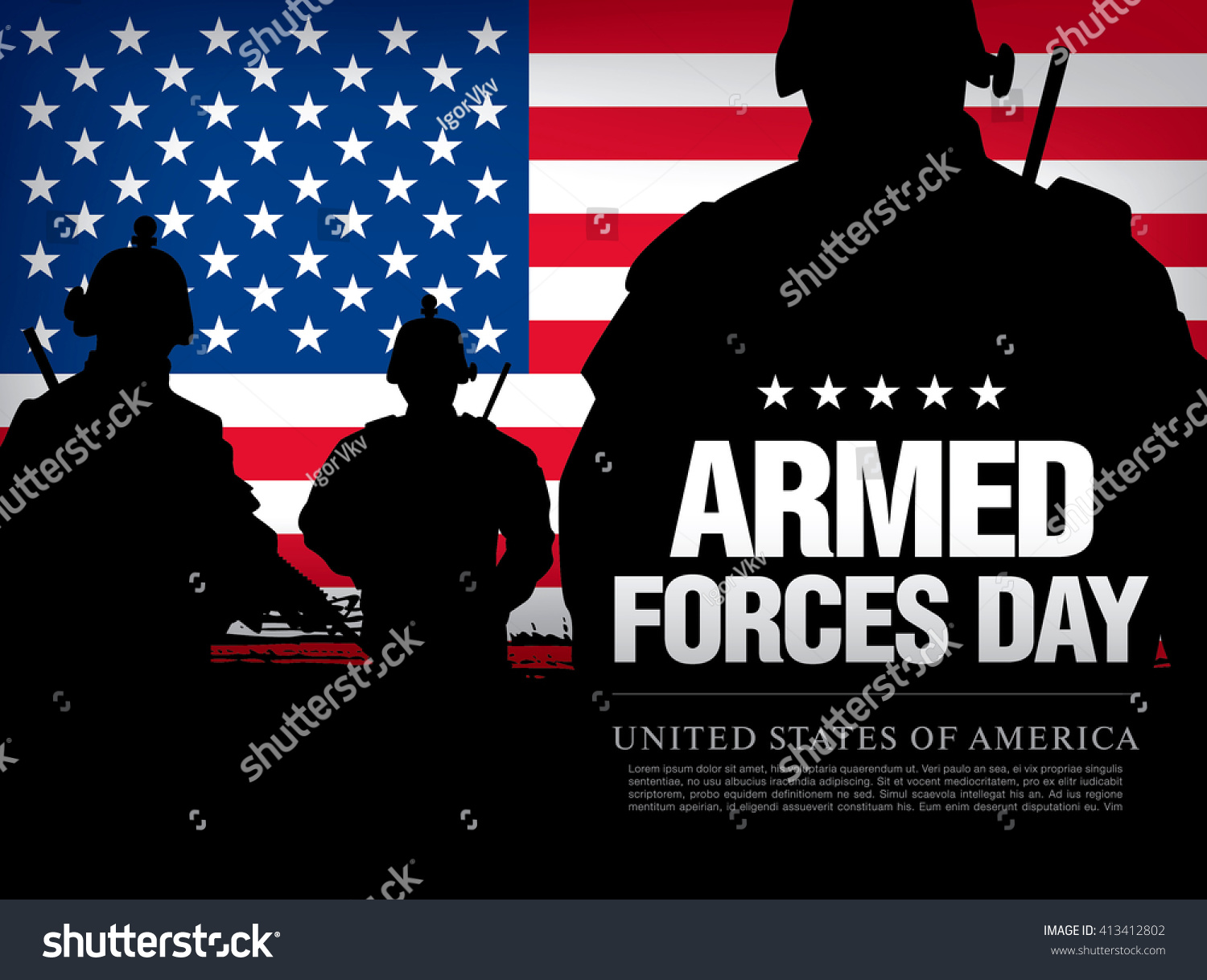 Armed Forces Day Template Poster Design Stock Vector (Royalty Free ...