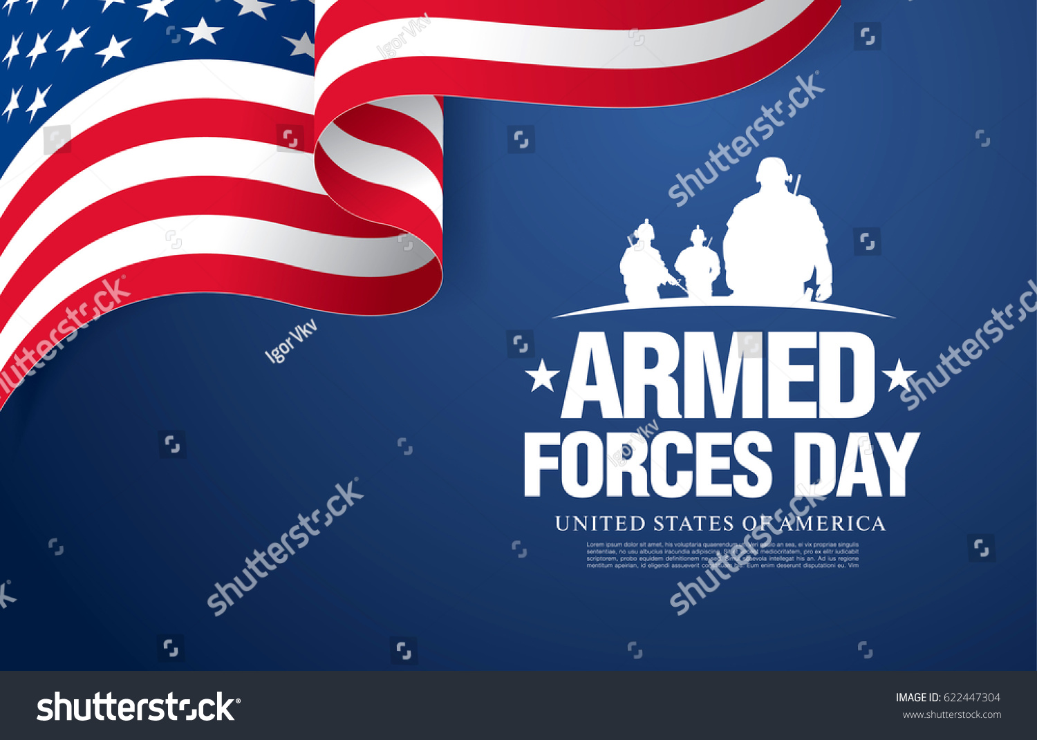 Armed Forces Day Template Poster Design Stock Vector (Royalty Free ...