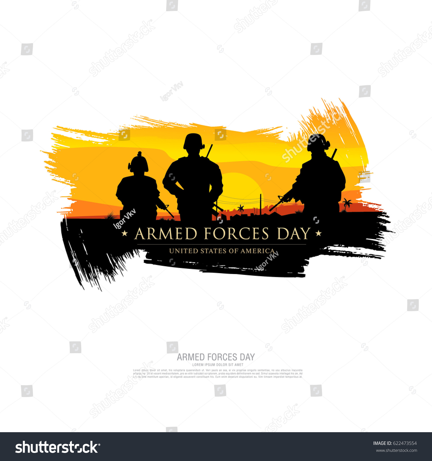 Armed Forces Day Template Poster Design Stock Vector (Royalty Free ...
