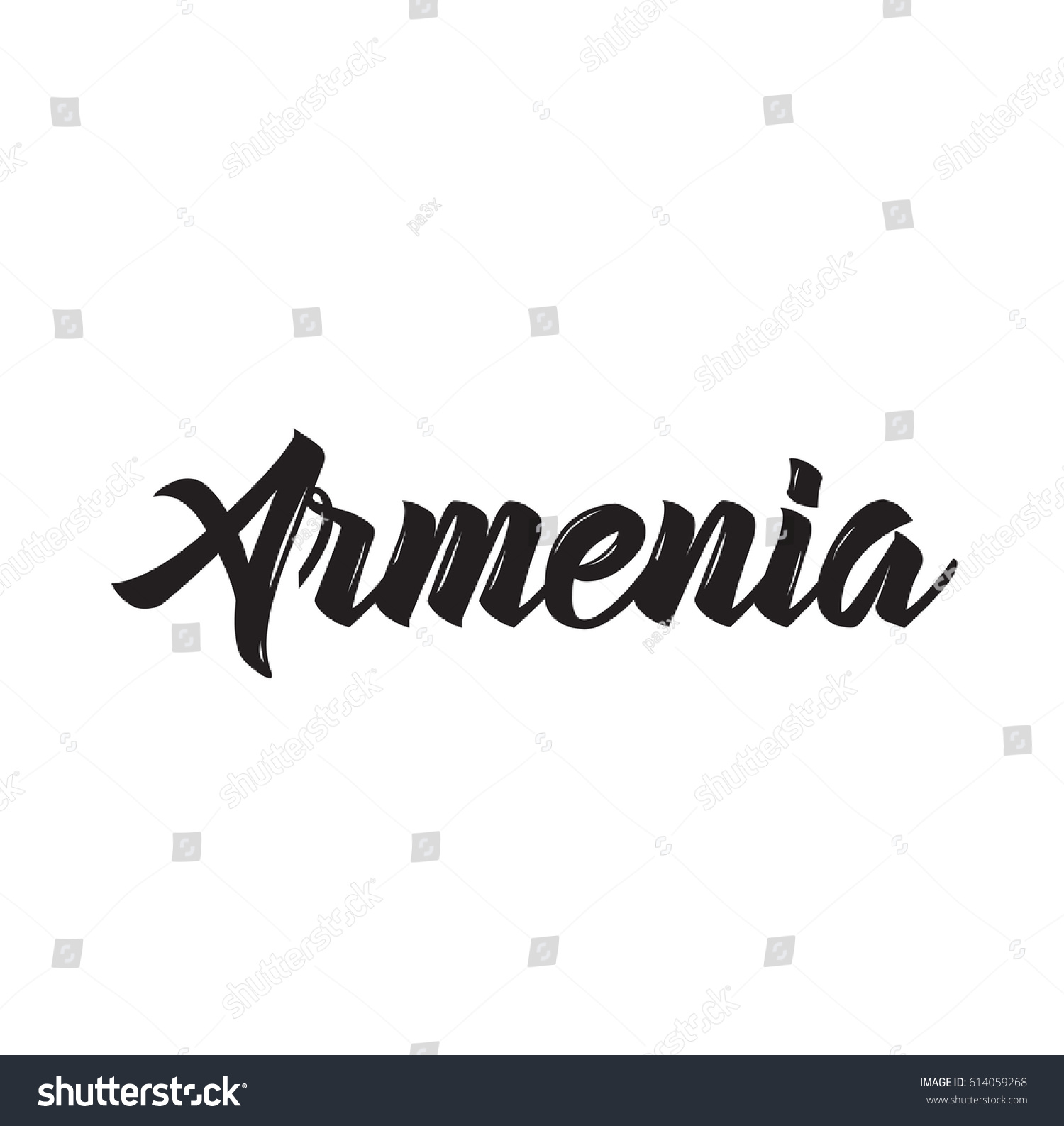 Armenia Text Design Vector Calligraphy Typography Stock Vector (Royalty ...