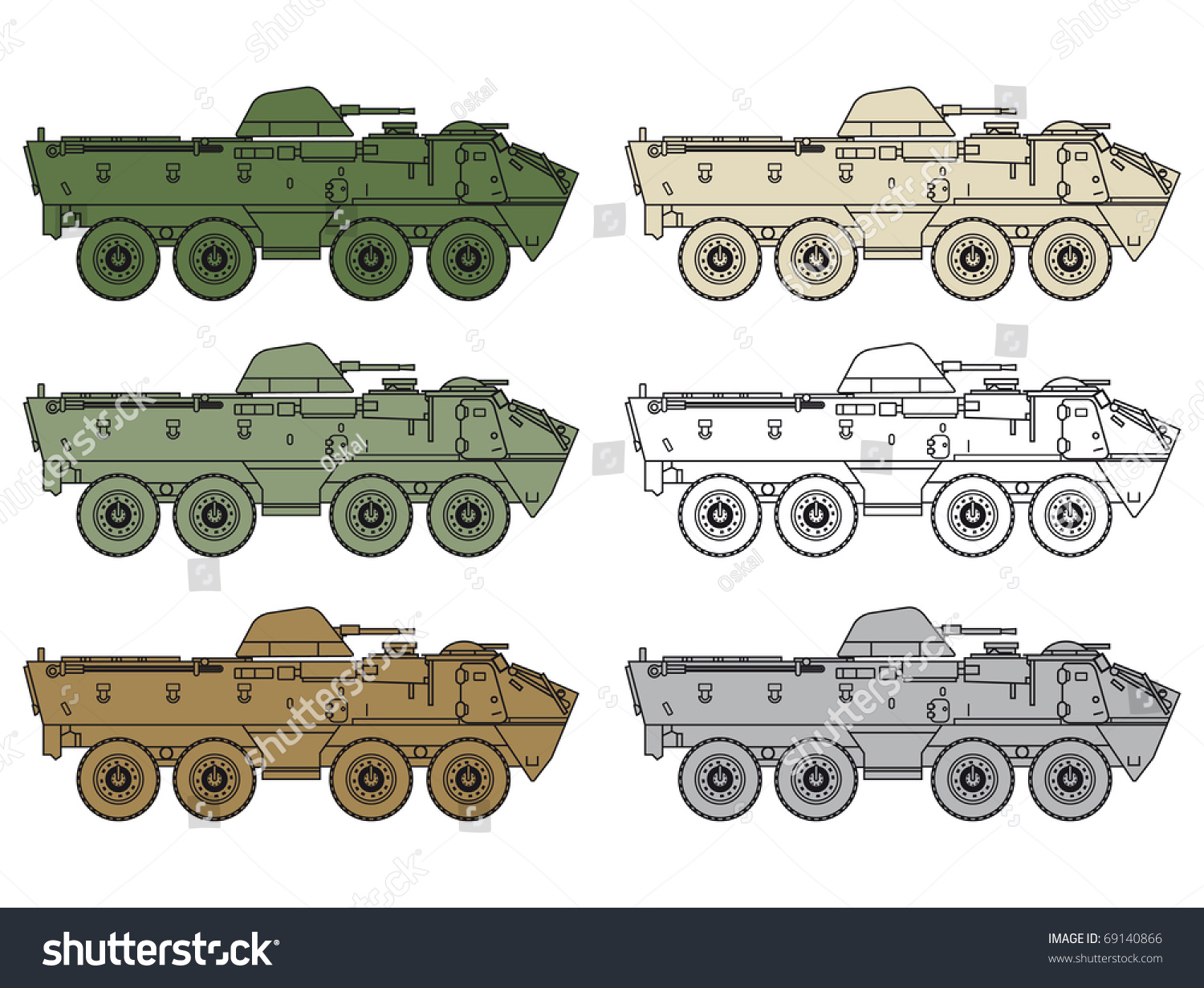 Armored Ot 64 Scot Stock Vector (Royalty Free) 69140866