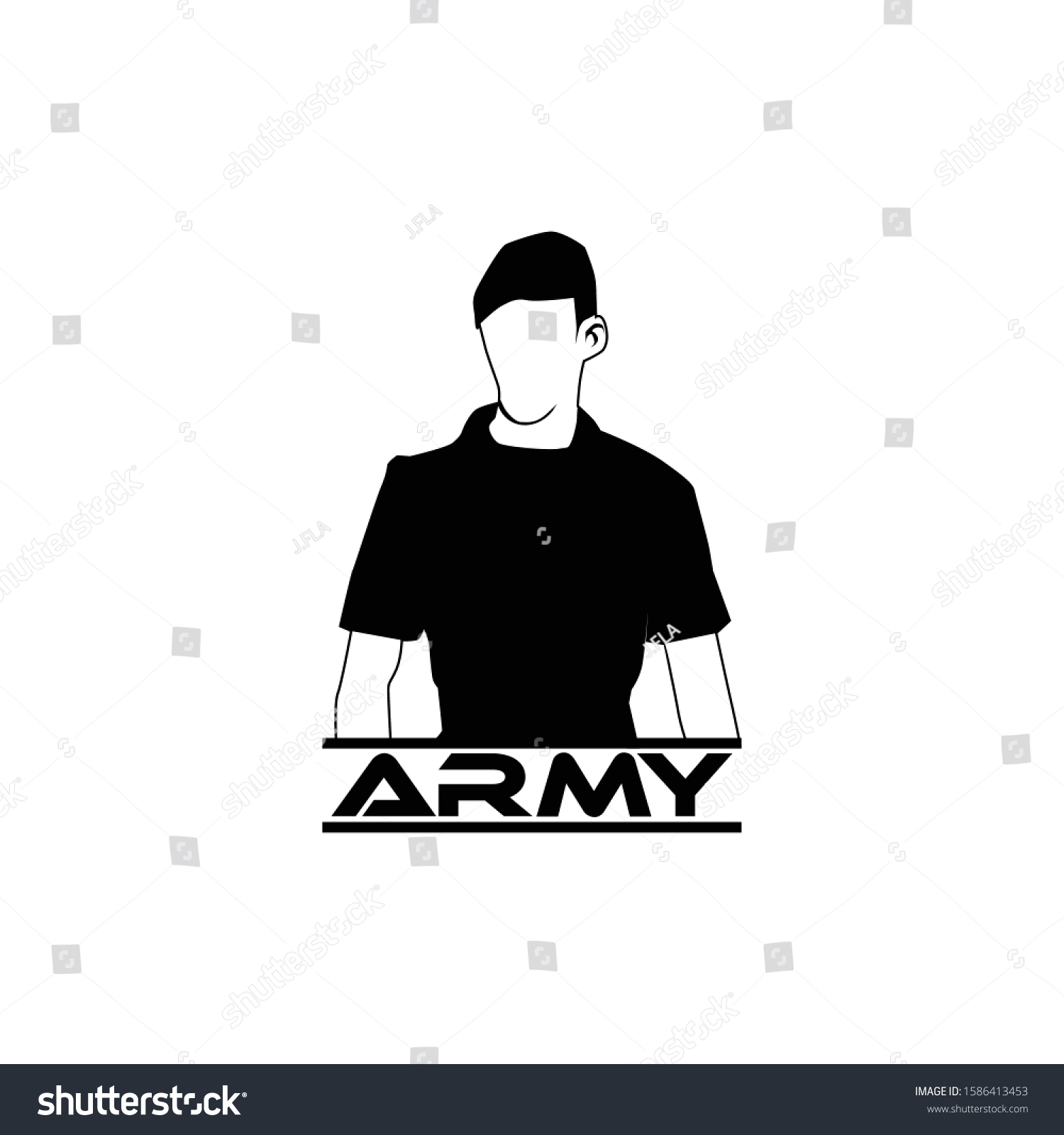 Army Avatar Icon Profession Logo Stock Vector (Royalty Free) 1586413453