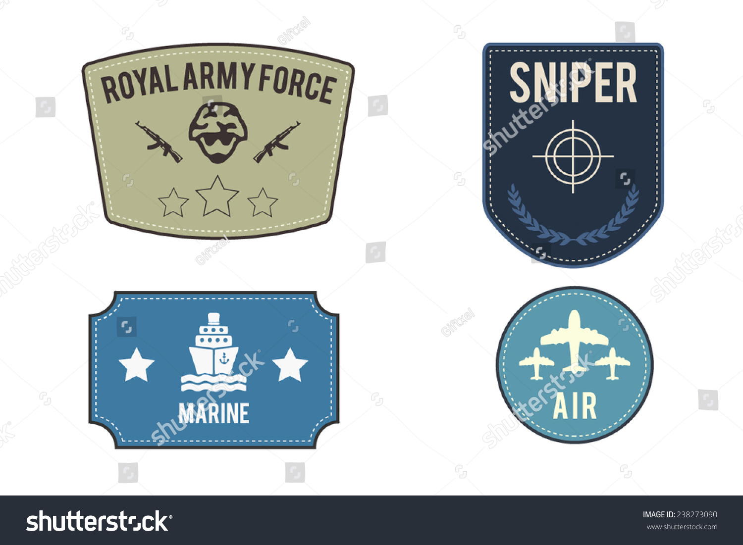 Army Badges Stock Vector (Royalty Free) 238273090