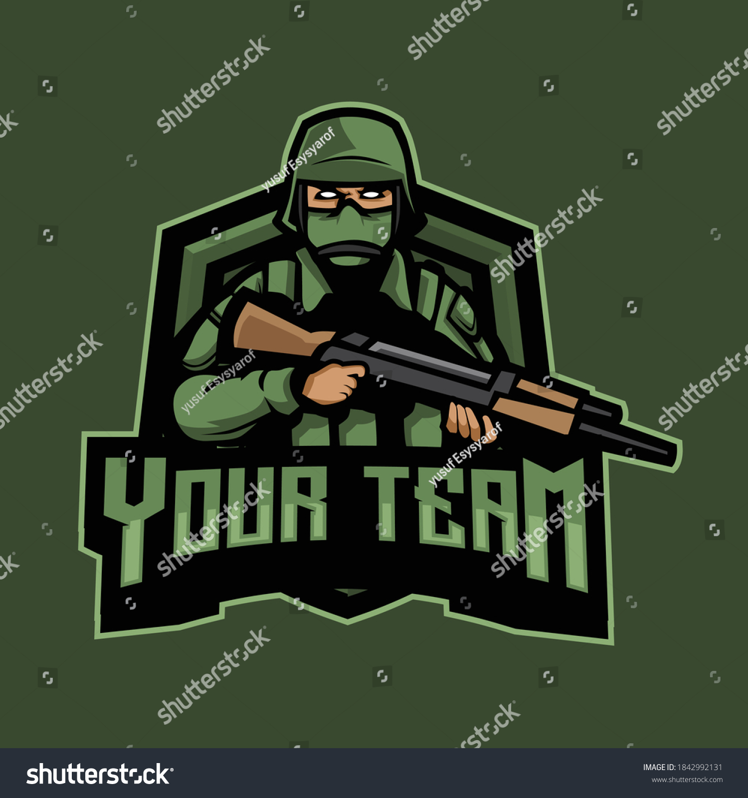 Army Esport Logo Design Vector Stock Vector (Royalty Free) 1842992131 ...