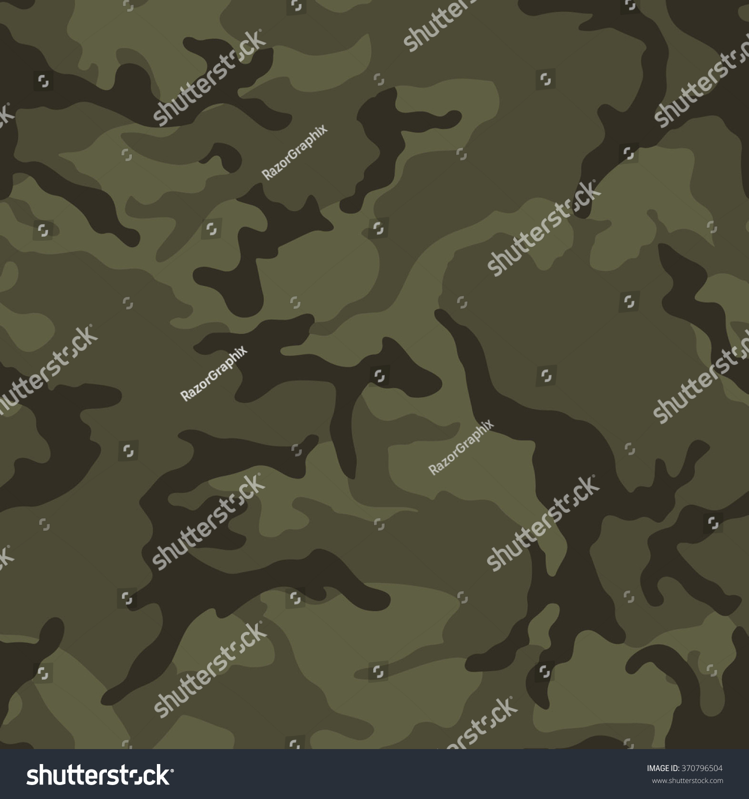 Army Green Camouflage Seamless Pattern Stock Vector (Royalty Free ...