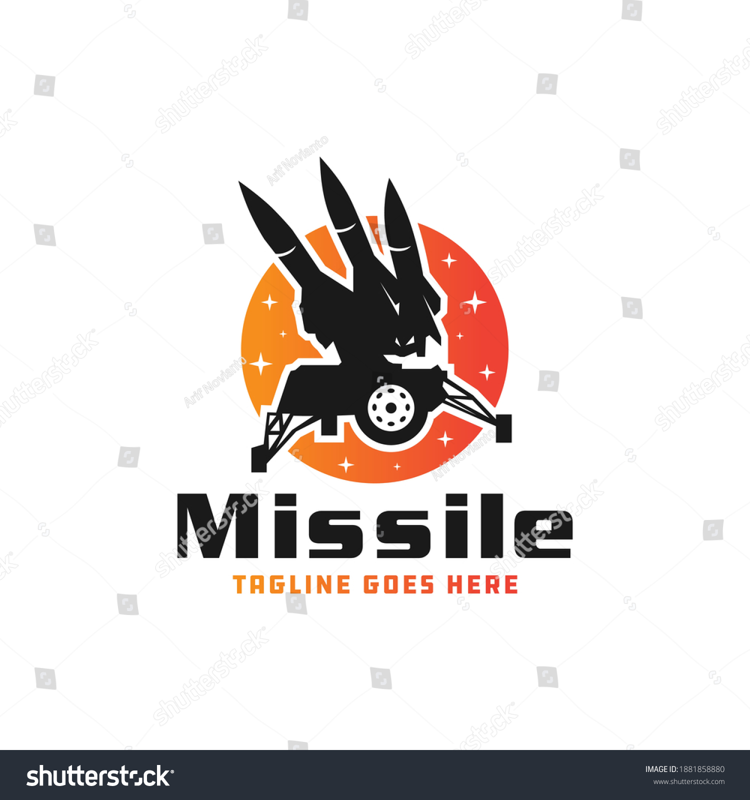 Army Guided Missile Logo Design Stock Vector (Royalty Free) 1881858880 ...
