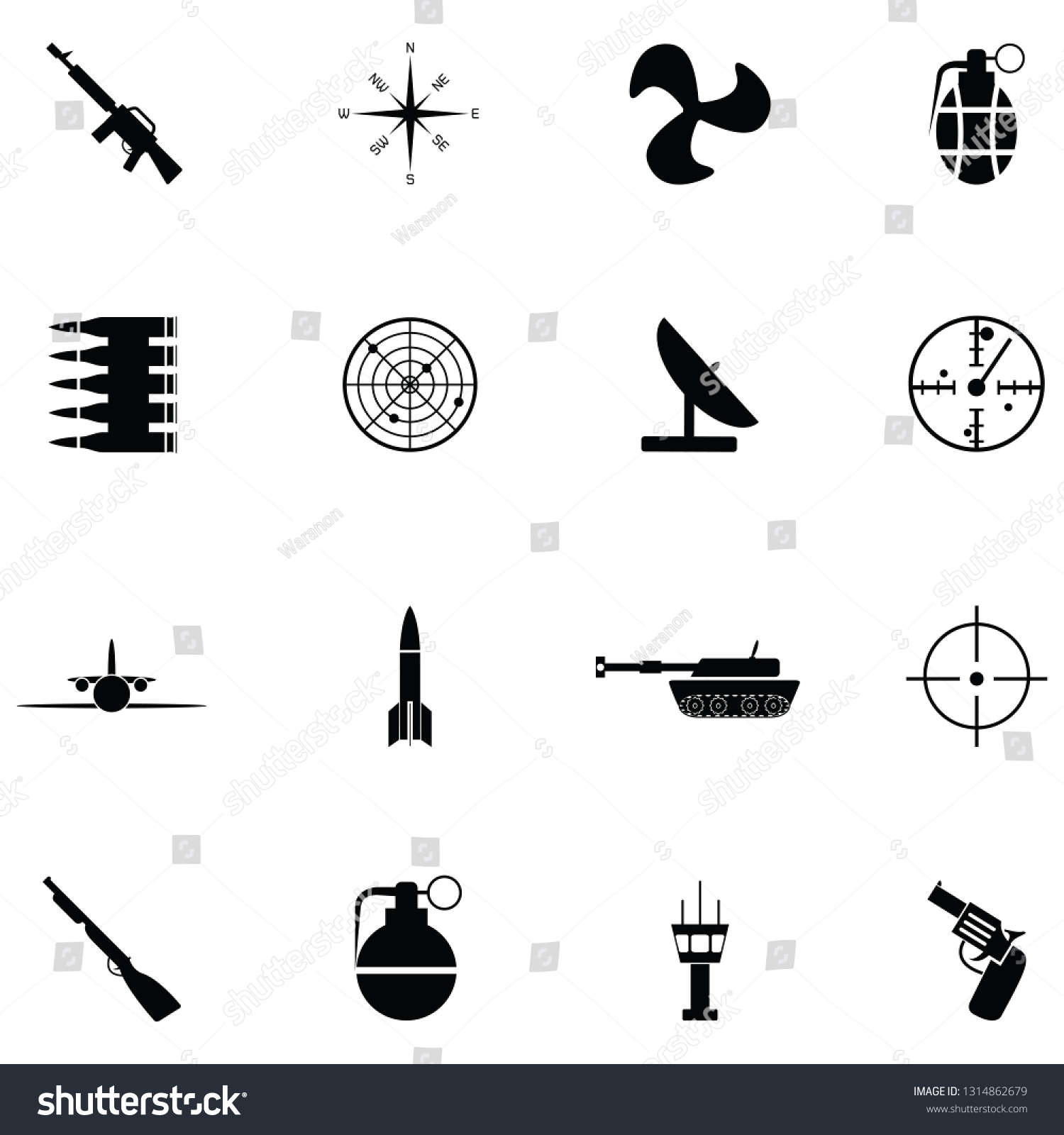Army Icon Set Stock Vector (Royalty Free) 1314862679 | Shutterstock