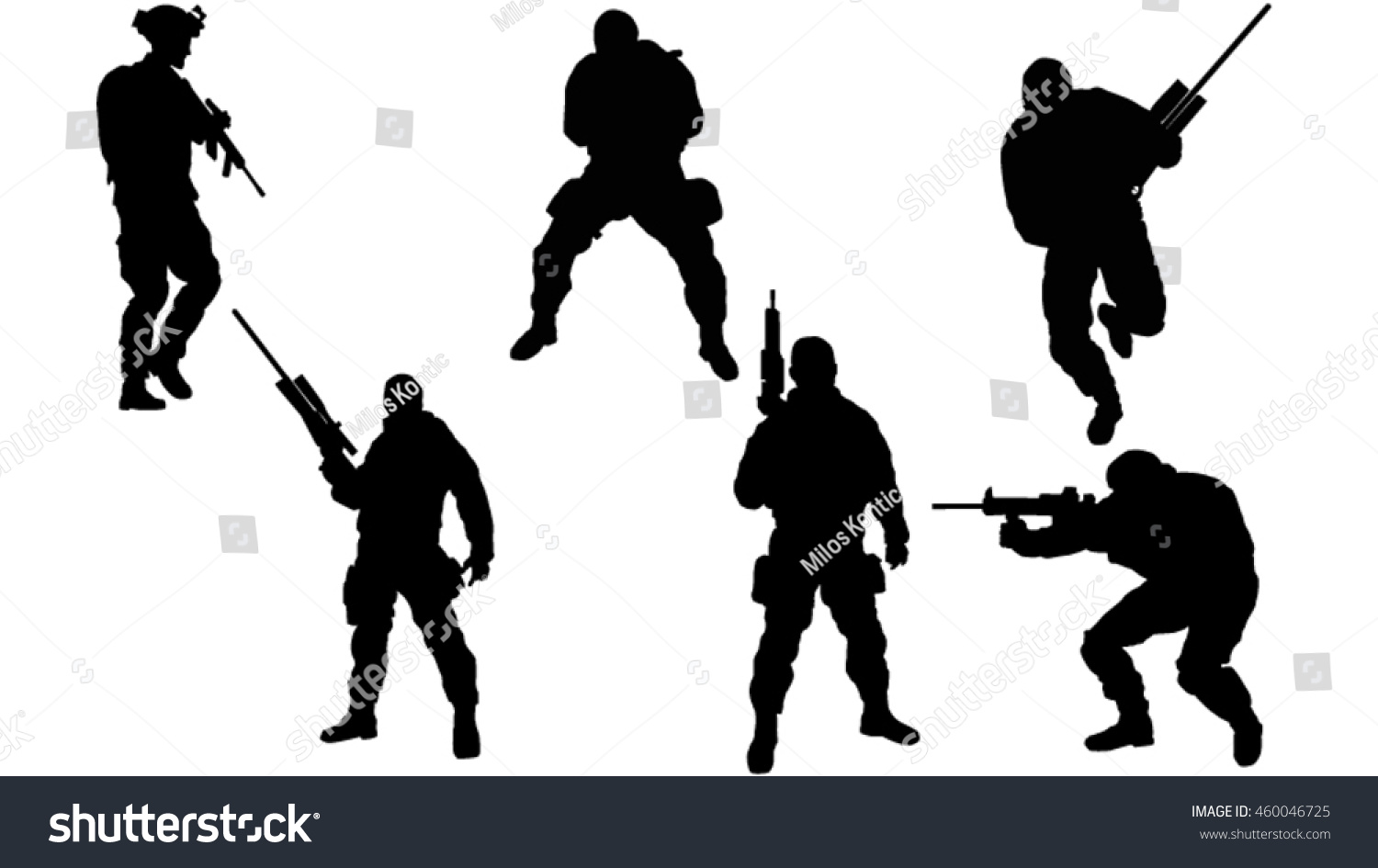 Army Man Silhouette Stock Vector 460046725 - Shutterstock