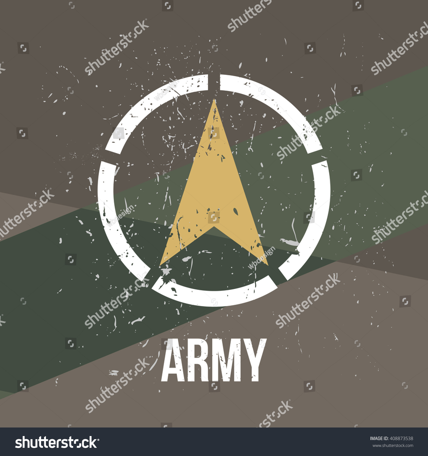 Army Military Stamp Label Sign Vector Stock Vector (Royalty Free) 408873538
