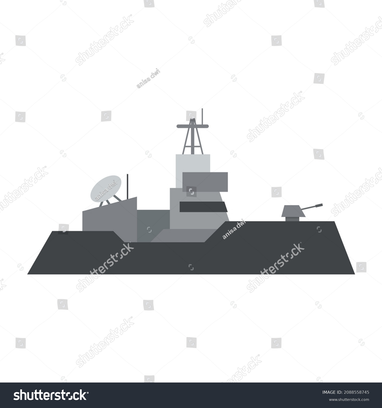 Army Ship Logo Simple Clean Elegance Stock Vector (Royalty Free) 2088558745