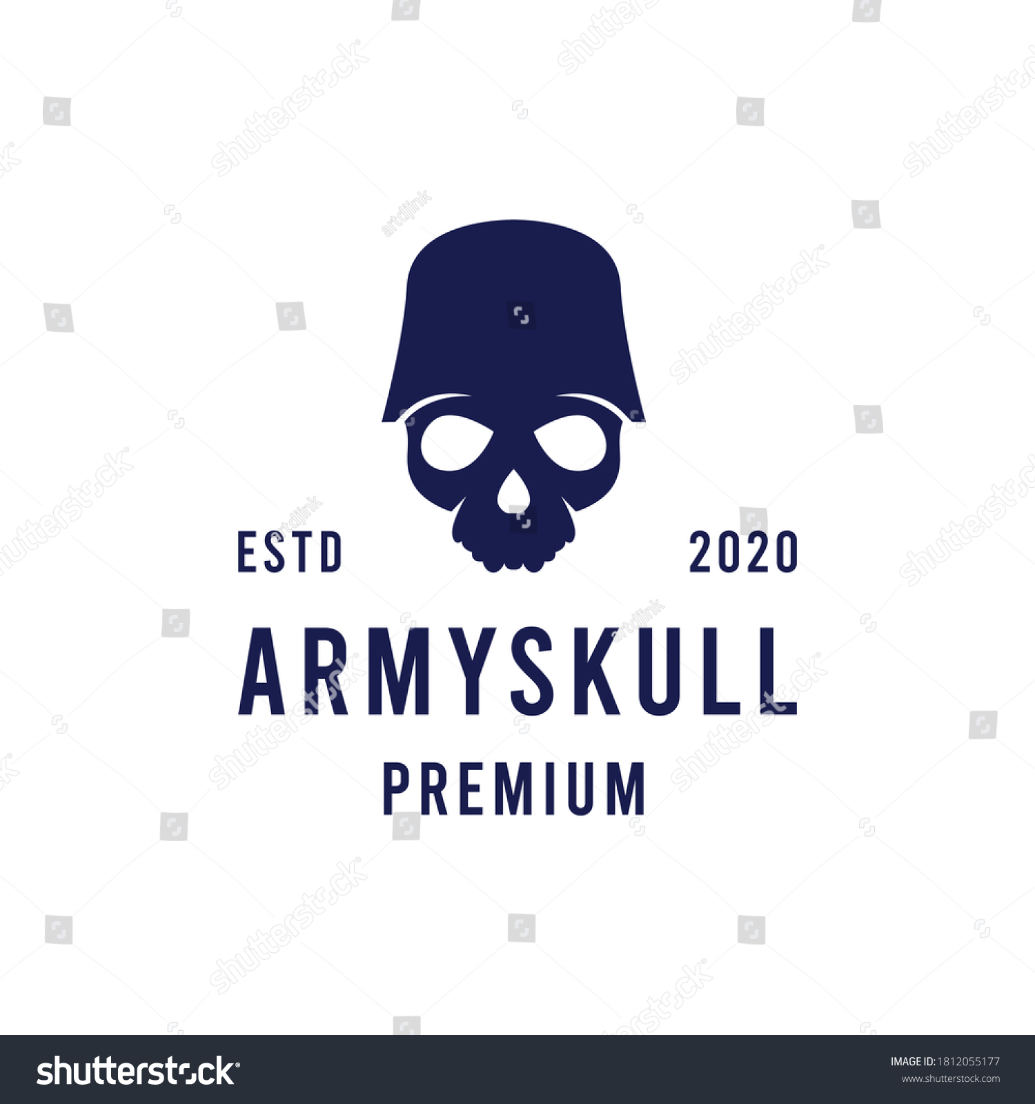 Army Skull Vector Logo Design Stock Vector (Royalty Free) 1812055177