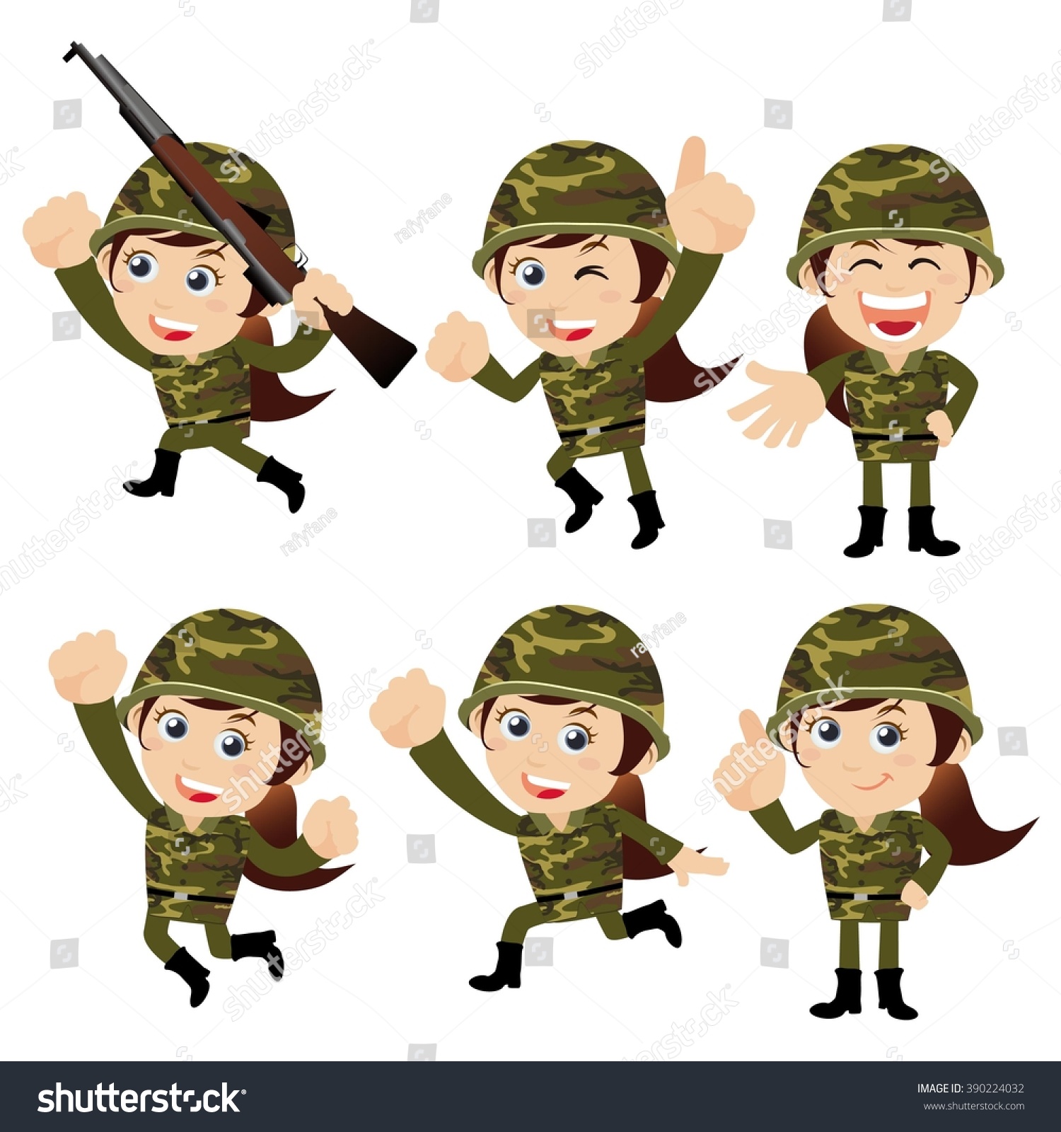 2,551 Cartoon female soldier Stock Vectors, Images & Vector Art ...