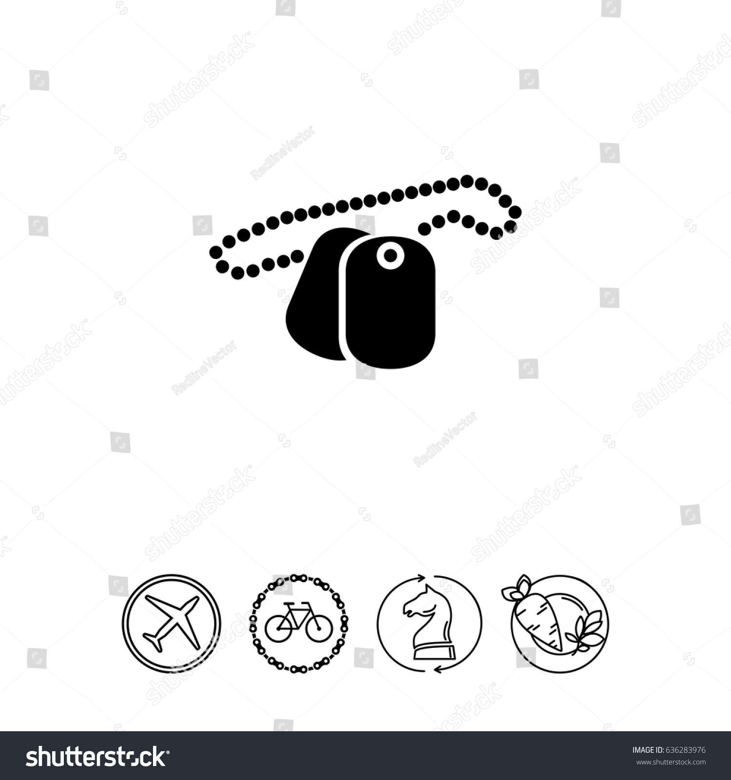 Army Tags Icon Stock Vector (Royalty Free) 636283976