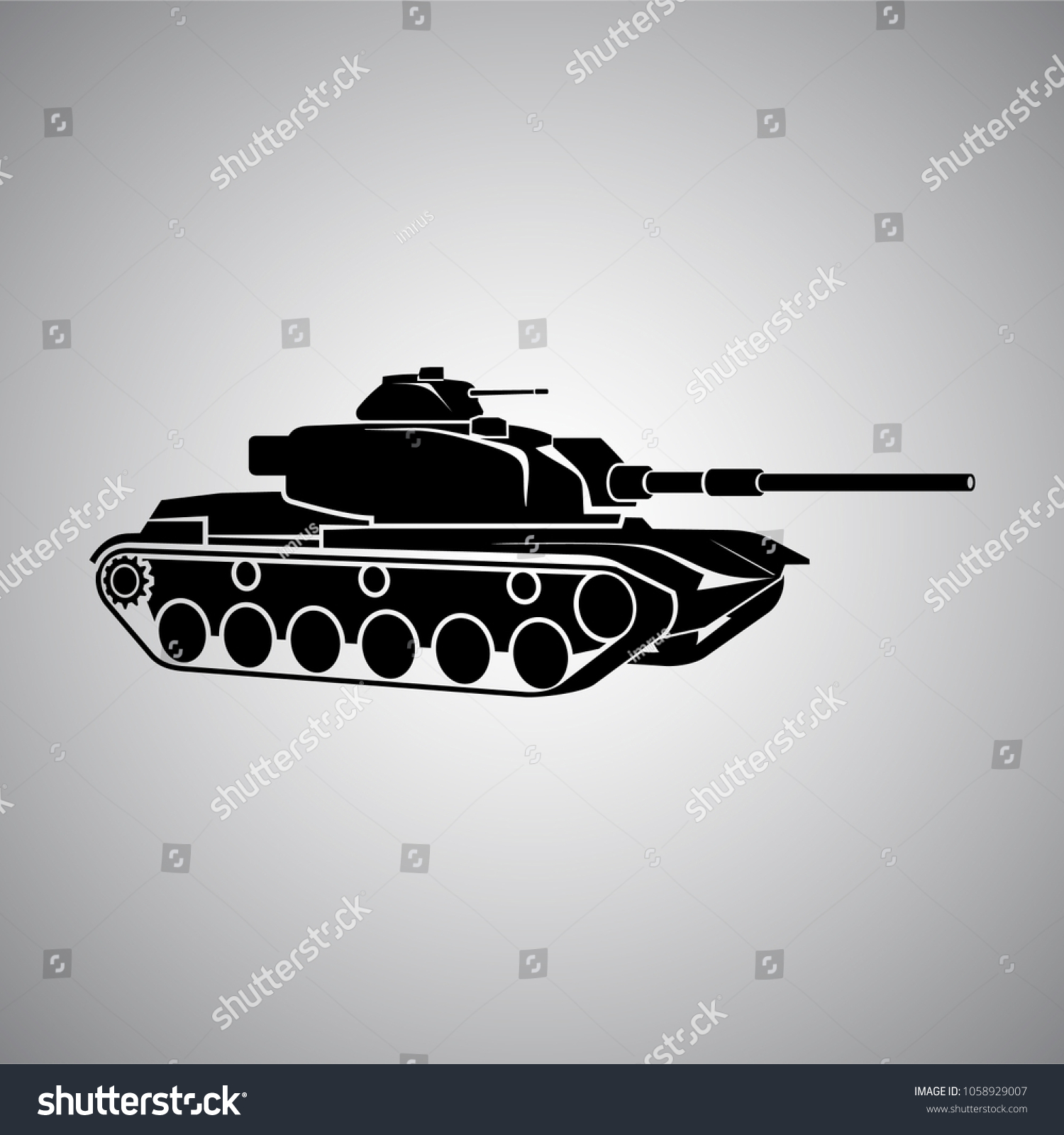 Army Tank Icon Stock Vector (Royalty Free) 1058929007