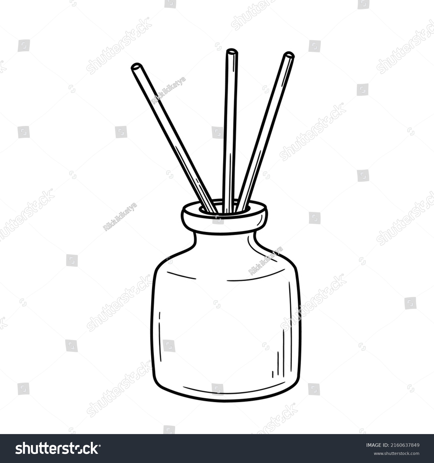 Aroma Diffuser Home Doodle Sketch Style Stock Vector (Royalty Free ...
