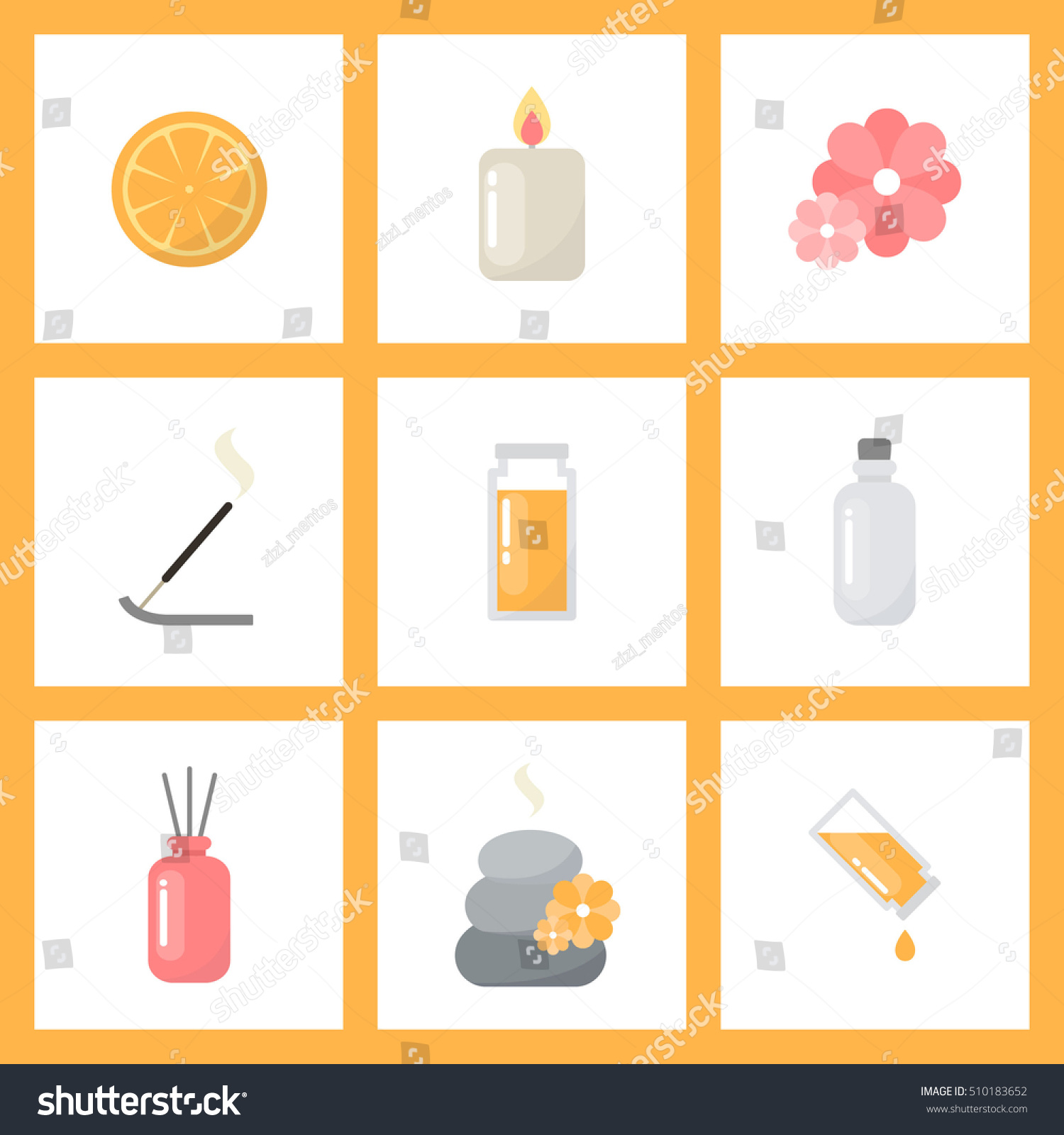 Aromatherapy Icons Vector Illustration Stock Vector (Royalty Free ...