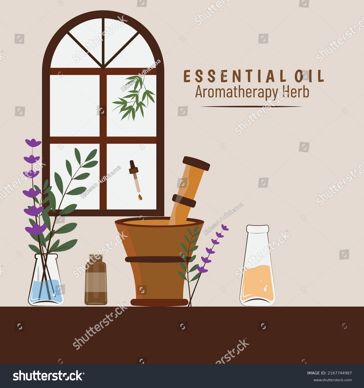 Aromatherapy Panoramic Banner Header Vector Illustration Stock Vector ...