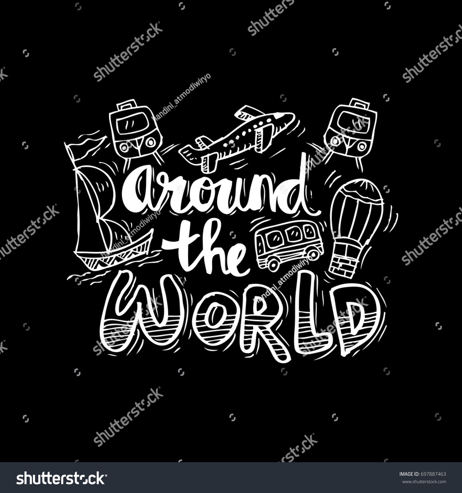 Around World Poster Stock Vector (Royalty Free) 697887463