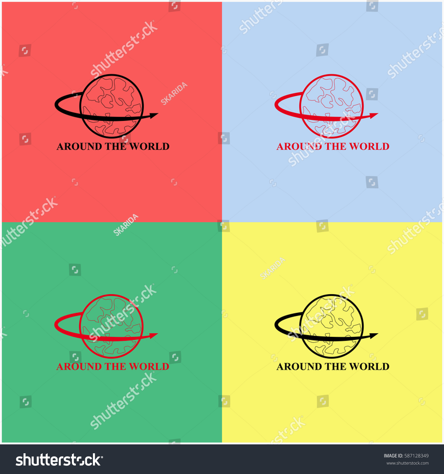 Around World Vector Icon Stock Vector (Royalty Free) 587128349 ...