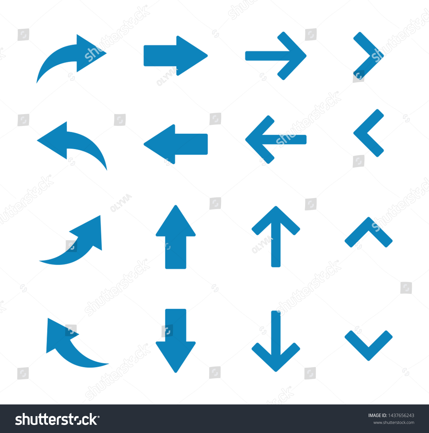 Arow Set Symbol Icon Vector Web Stock Vector (Royalty Free) 1437656243