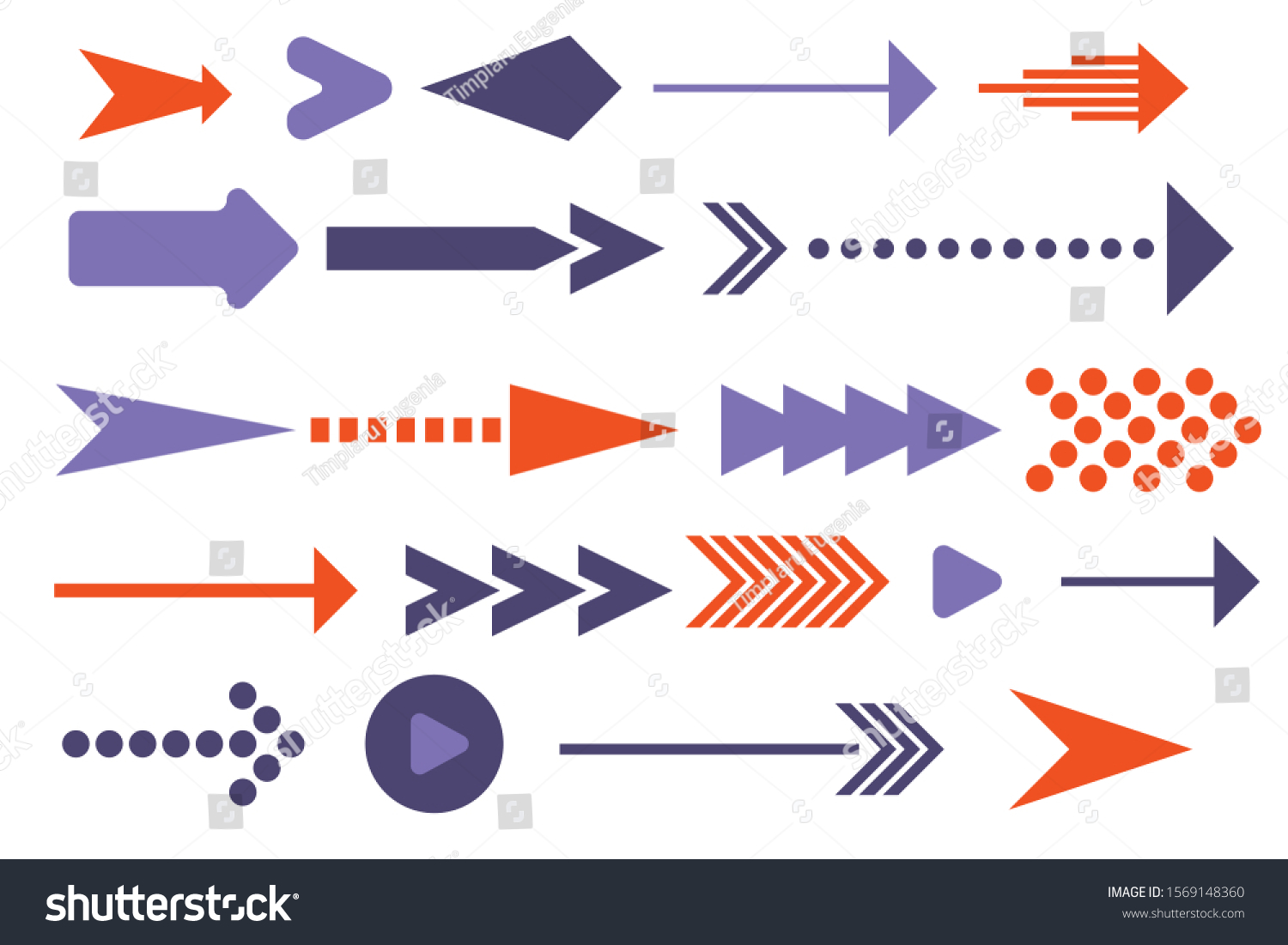 Arows Set Vector Illustration Isolated On Stock Vector (Royalty Free ...