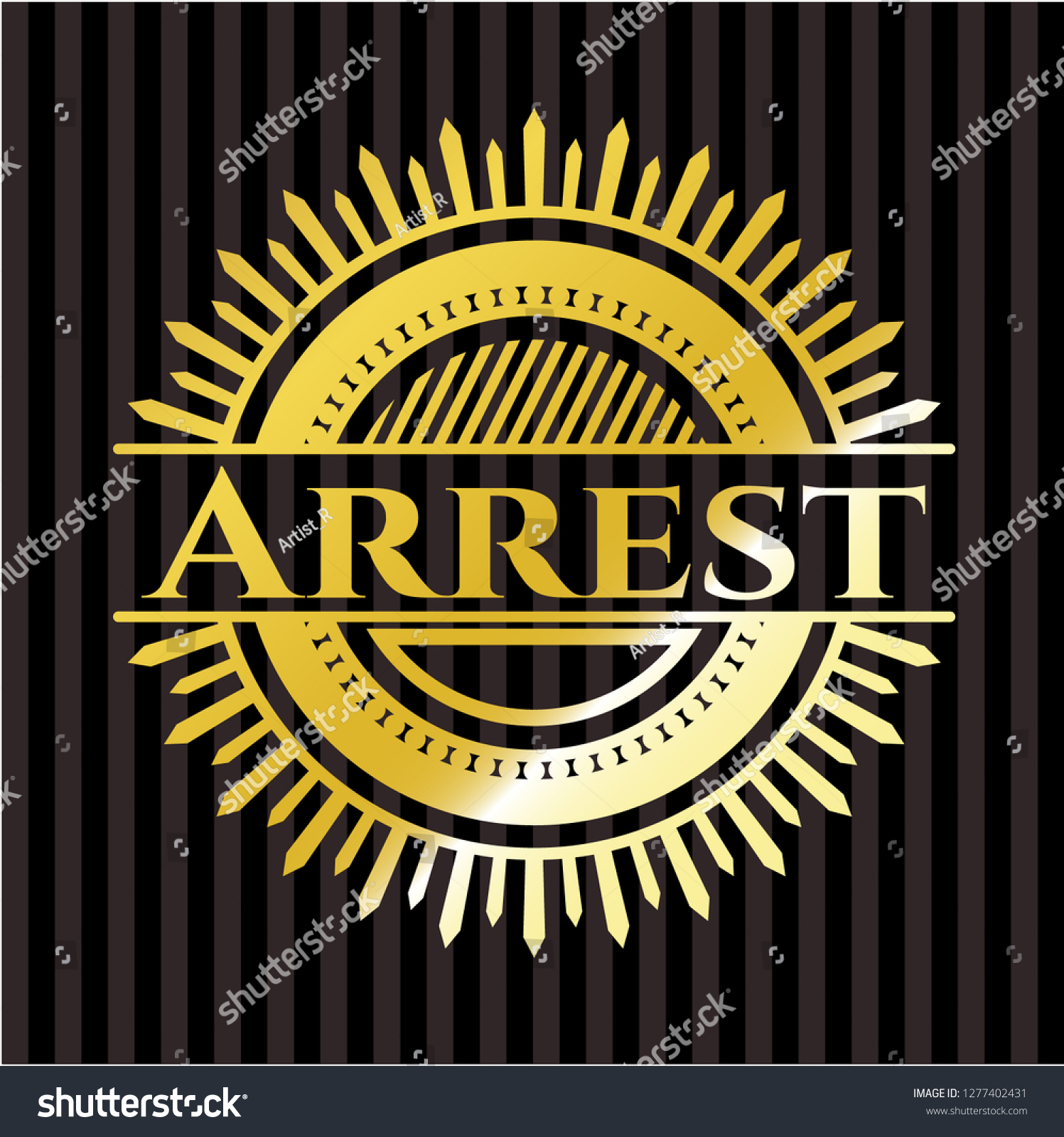 Arrest Golden Emblem Stock Vector (Royalty Free) 1277402431 | Shutterstock