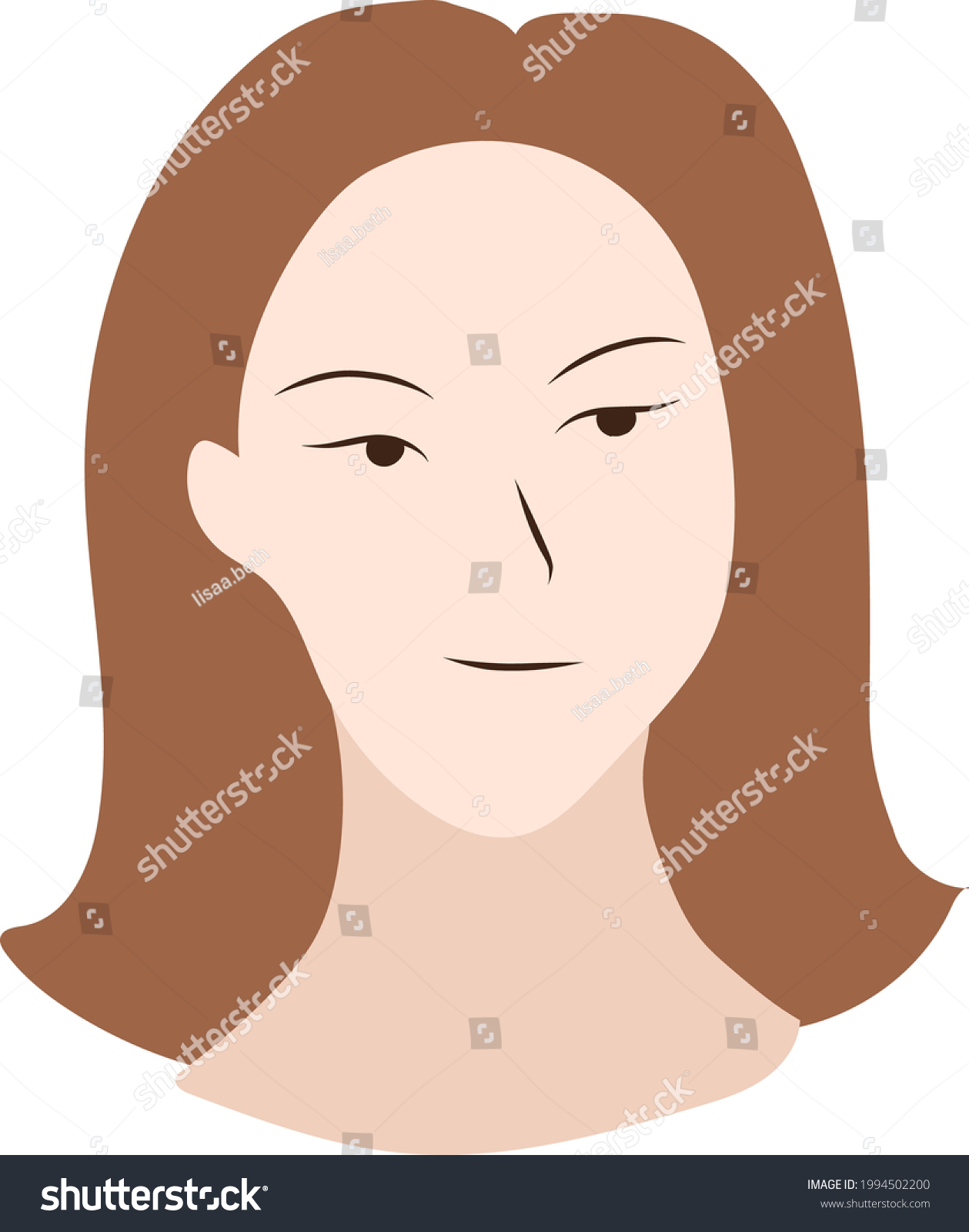 Arrogant Girl Expression Portrait Vector Stock Vector (Royalty Free ...