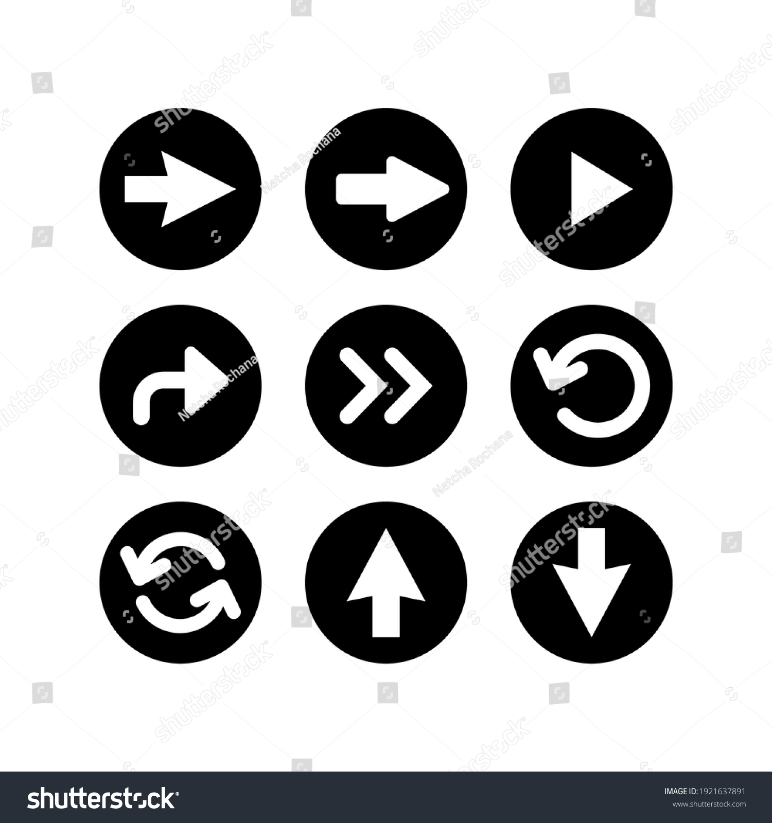 Arrow Button Icon Set Arrow Symbol 库存矢量图（免版税）1921637891 | Shutterstock