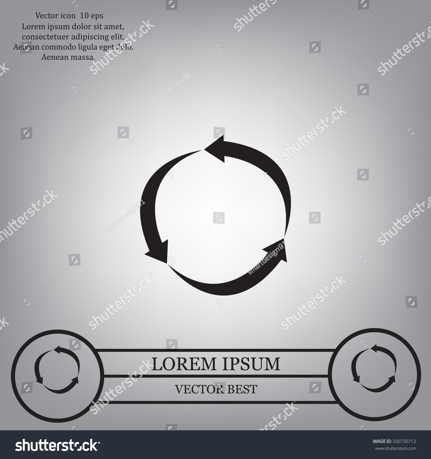 Arrow Circle Icon Cycle Loop Roundabout Stock Vector (Royalty Free ...