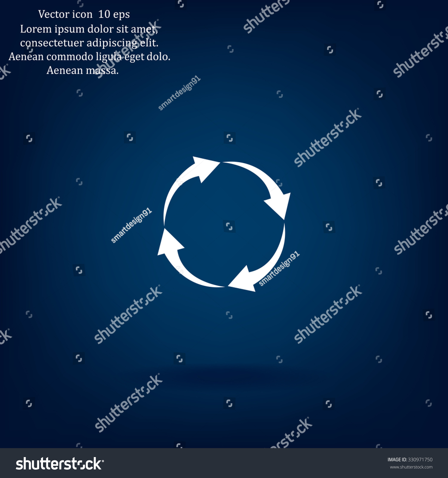 Arrow Circle Icon Cycle Loop Roundabout Stock Vector (Royalty Free ...