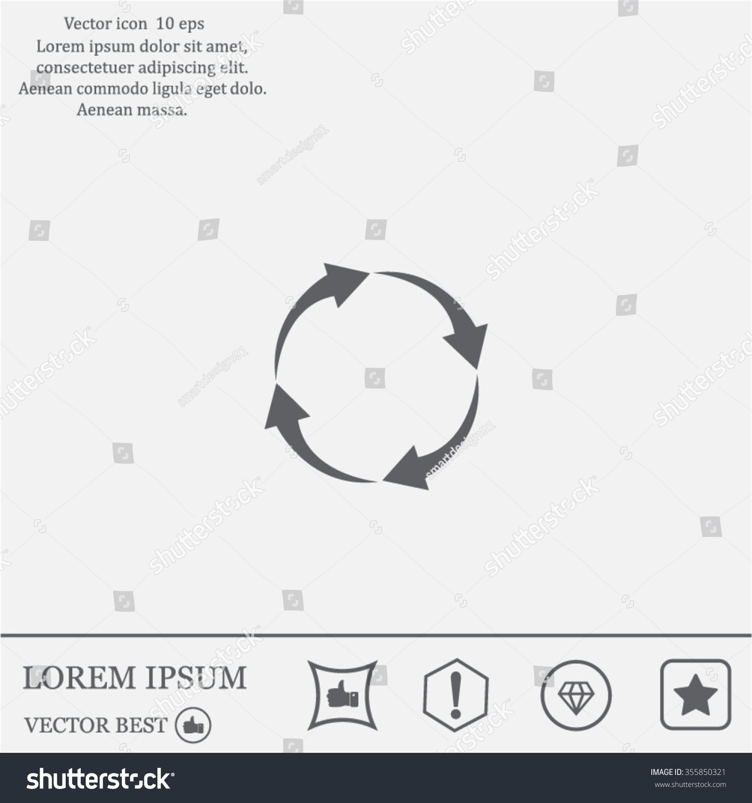 Arrow Circle Icon Cycle Loop Roundabout Stock Vector (Royalty Free ...