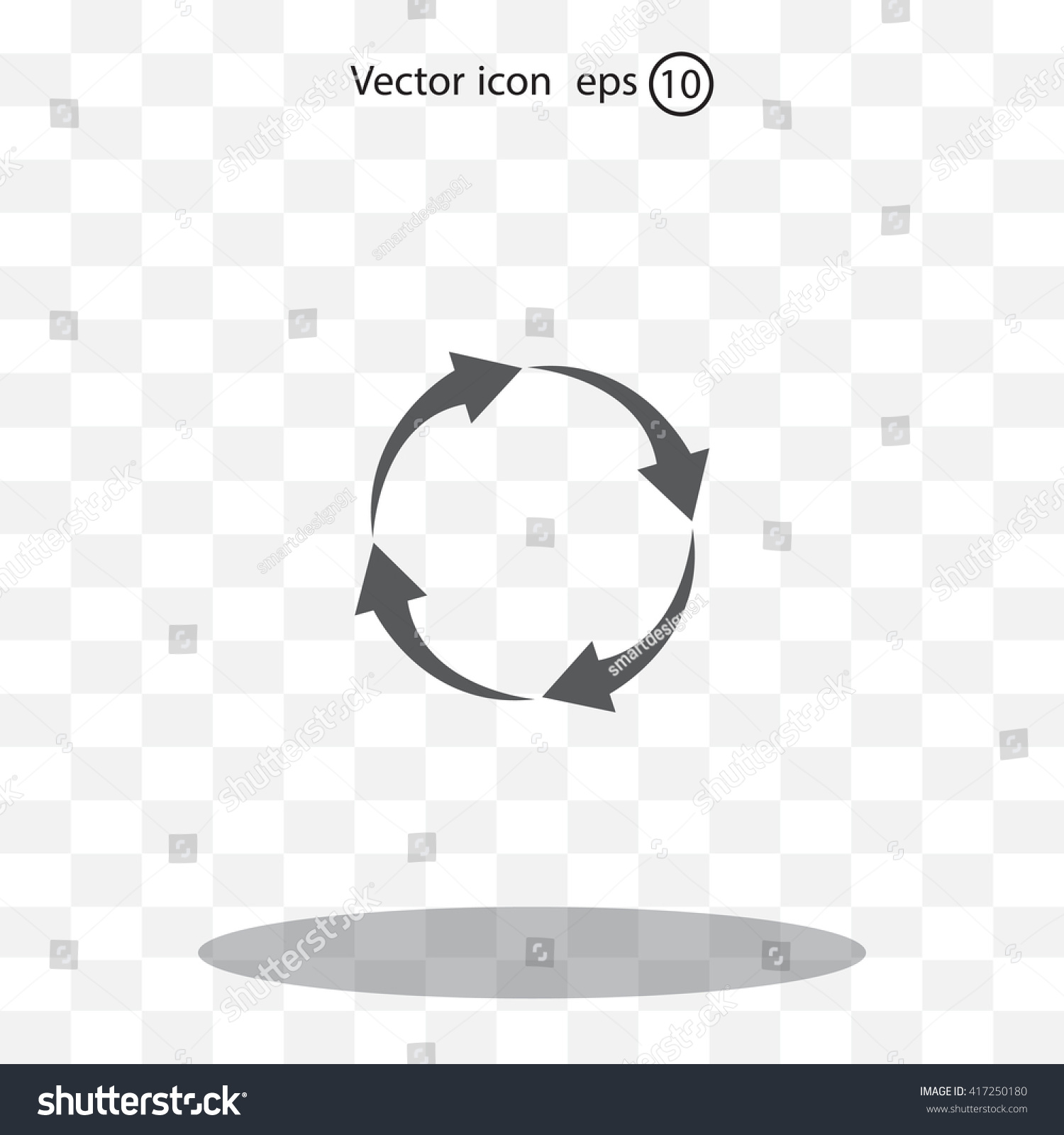Arrow Circle Icon Cycle Loop Roundabout Stock Vector (Royalty Free ...
