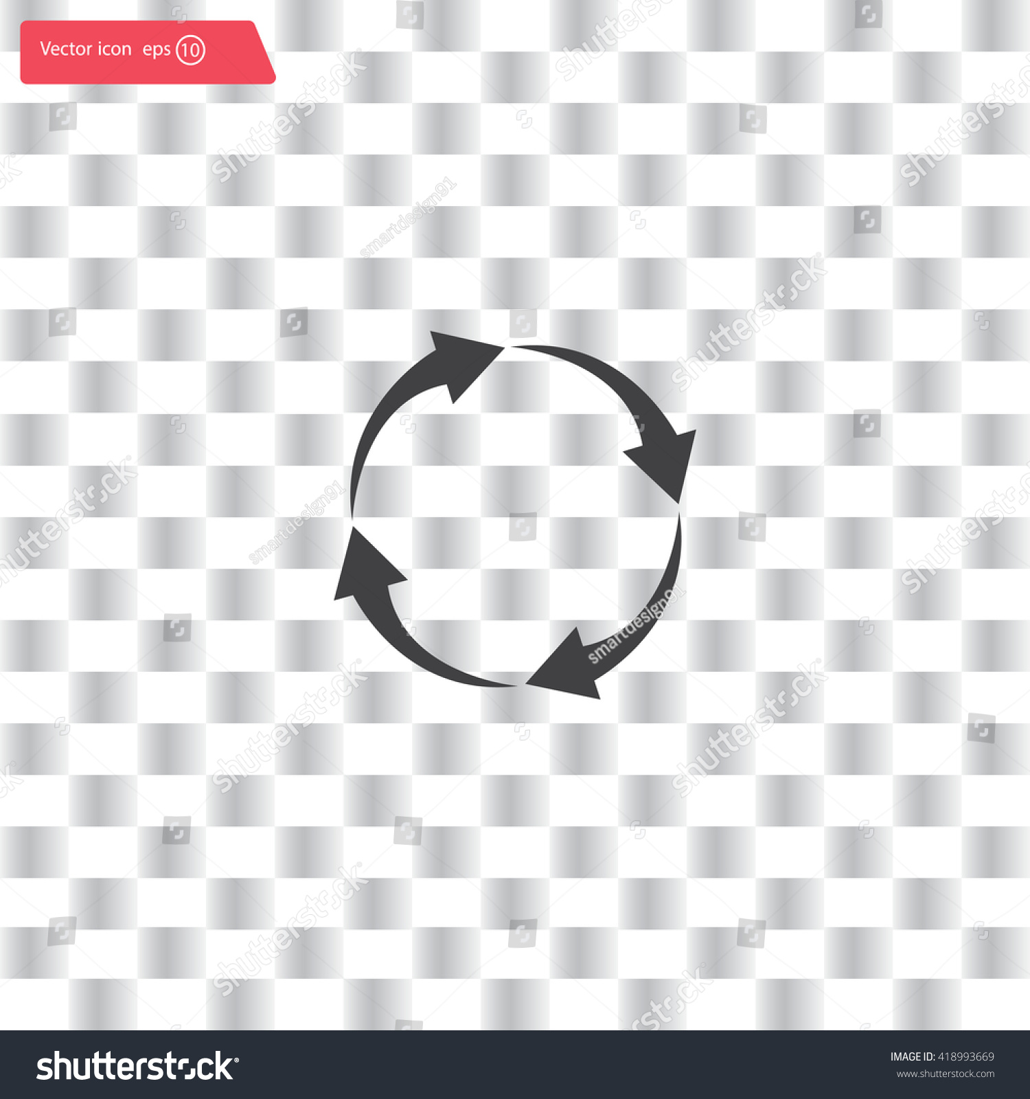 Arrow Circle Icon Cycle Loop Roundabout Stock Vector (Royalty Free ...
