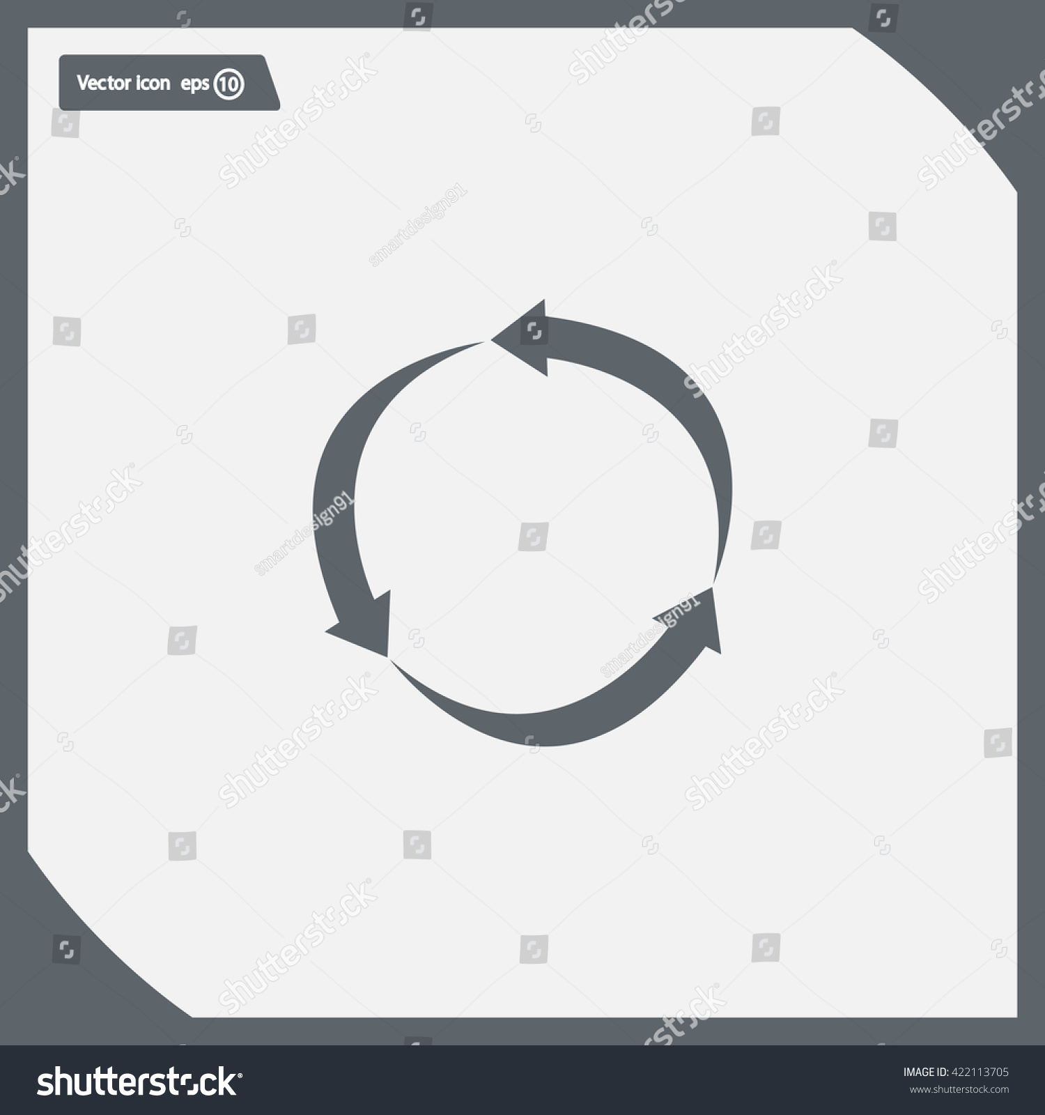 Arrow Circle Icon Cycle Loop Roundabout Stock Vector (Royalty Free ...