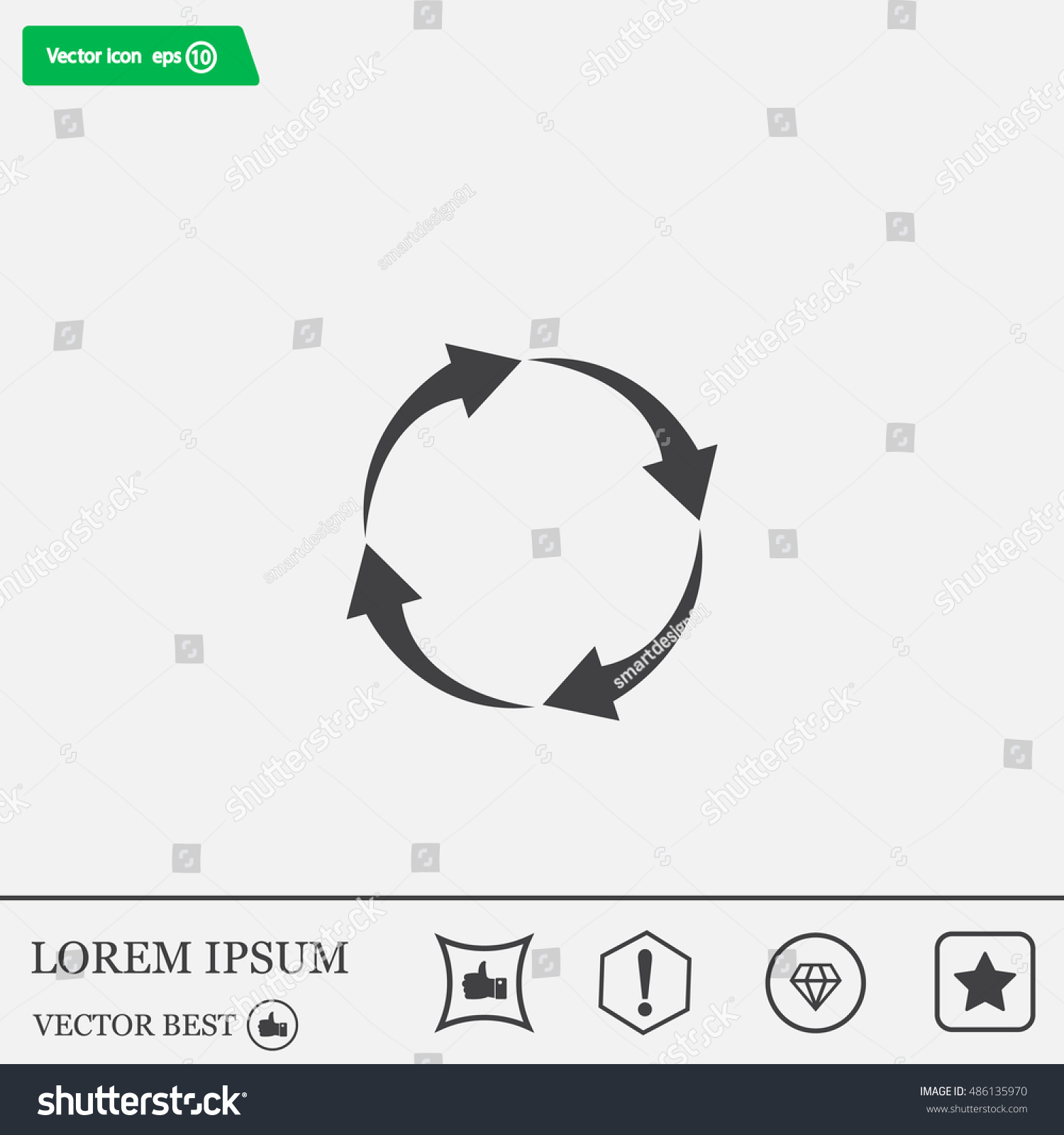 Arrow Circle Icon Cycle Loop Roundabout 库存矢量图（免版税）486135970 | Shutterstock