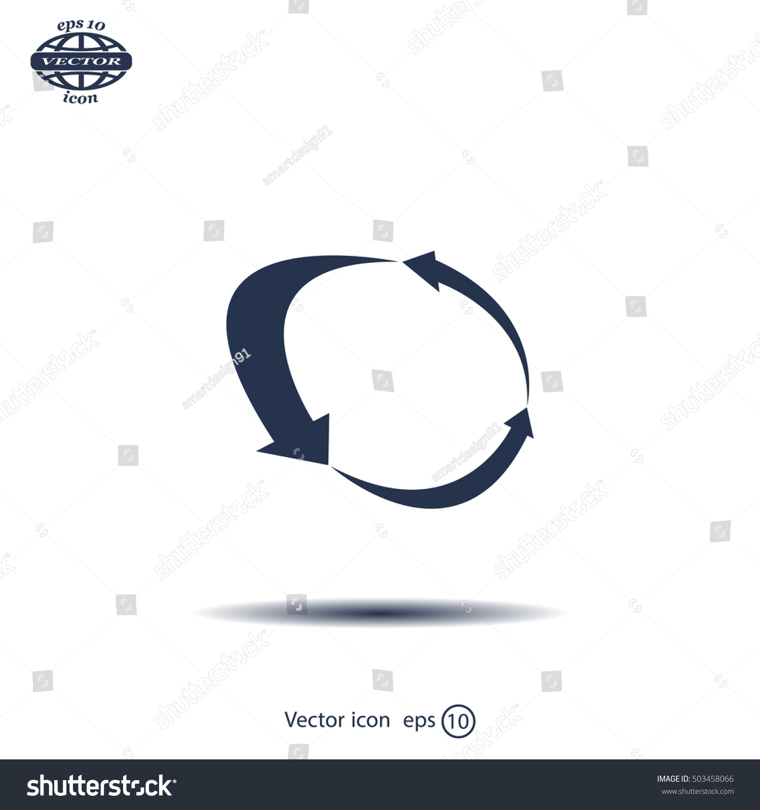 Arrow Circle Icon Cycle Loop Roundabout Stock Vector (Royalty Free ...