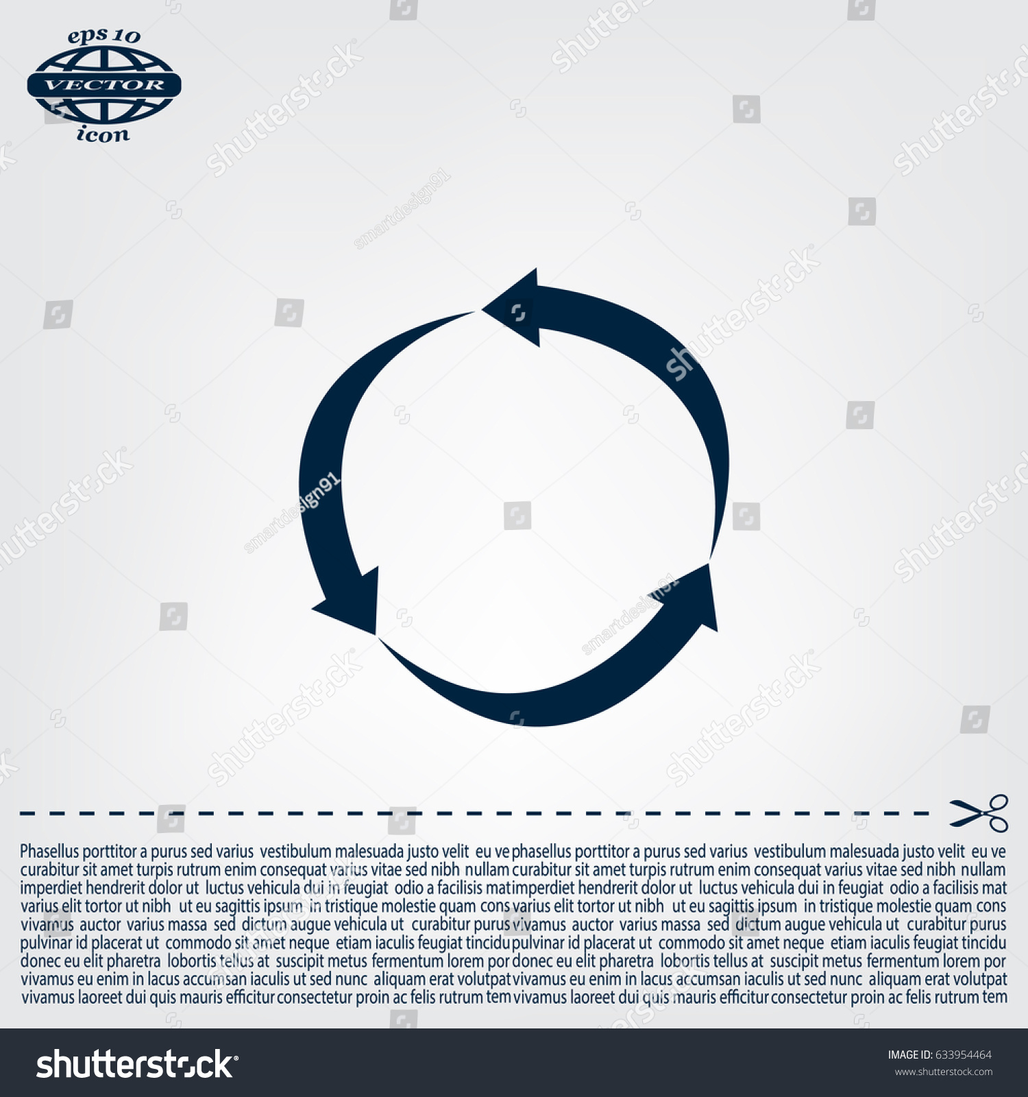 Arrow Circle Icon Cycle Loop Roundabout Stock Vector (Royalty Free ...