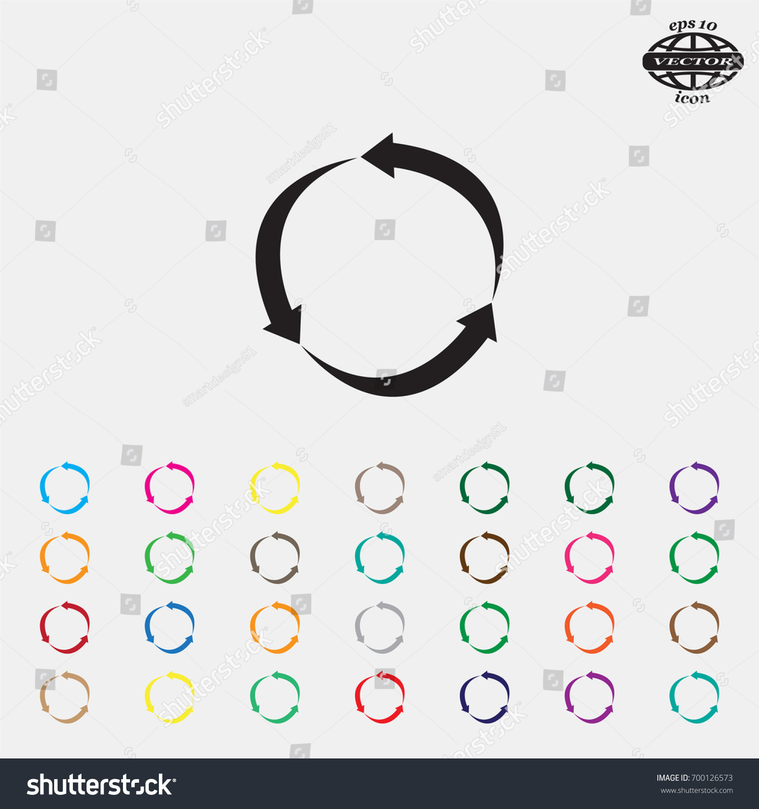 Arrow Circle Icon Cycle Loop Roundabout Stock Vector (Royalty Free ...