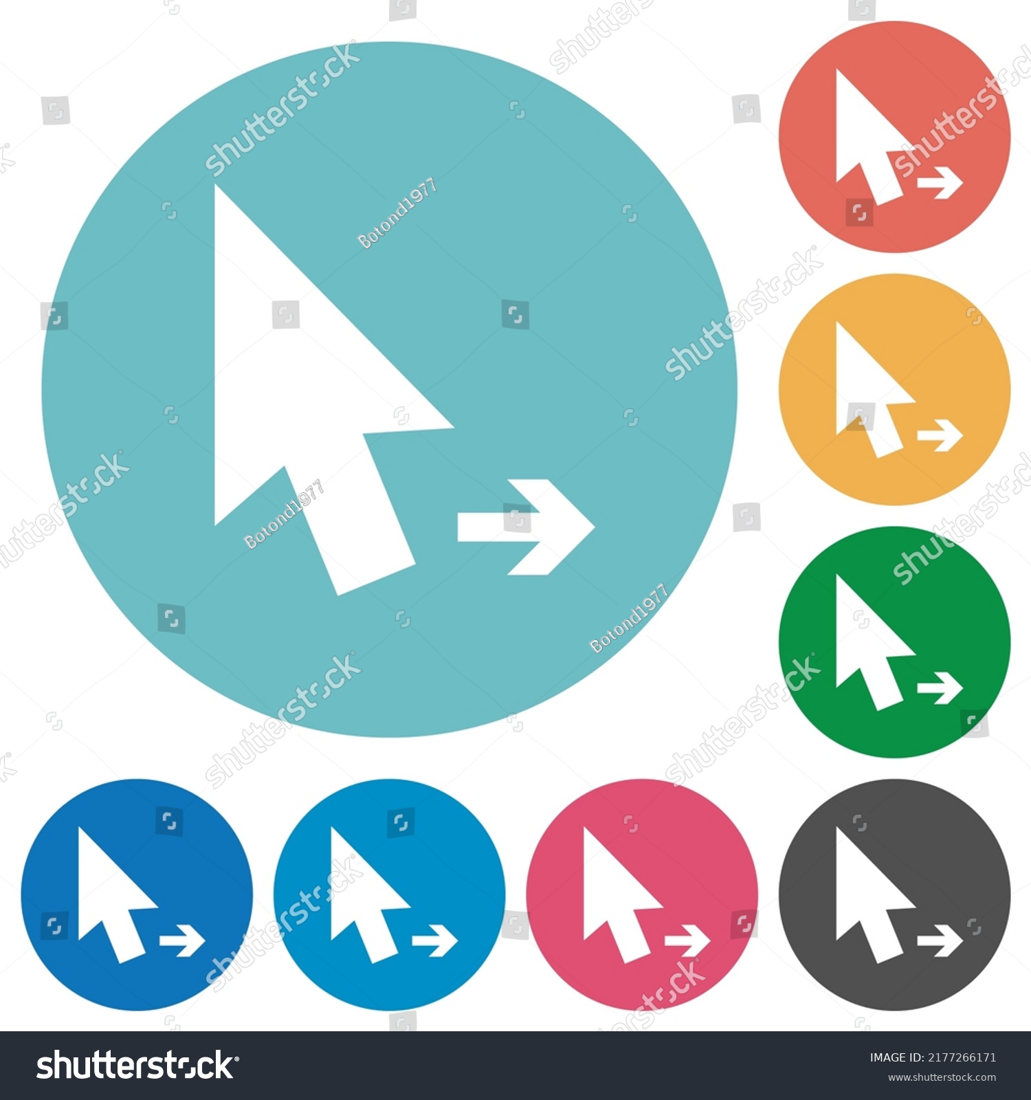 Arrow Cursor Right Solid Flat White Stock Vector (Royalty Free ...