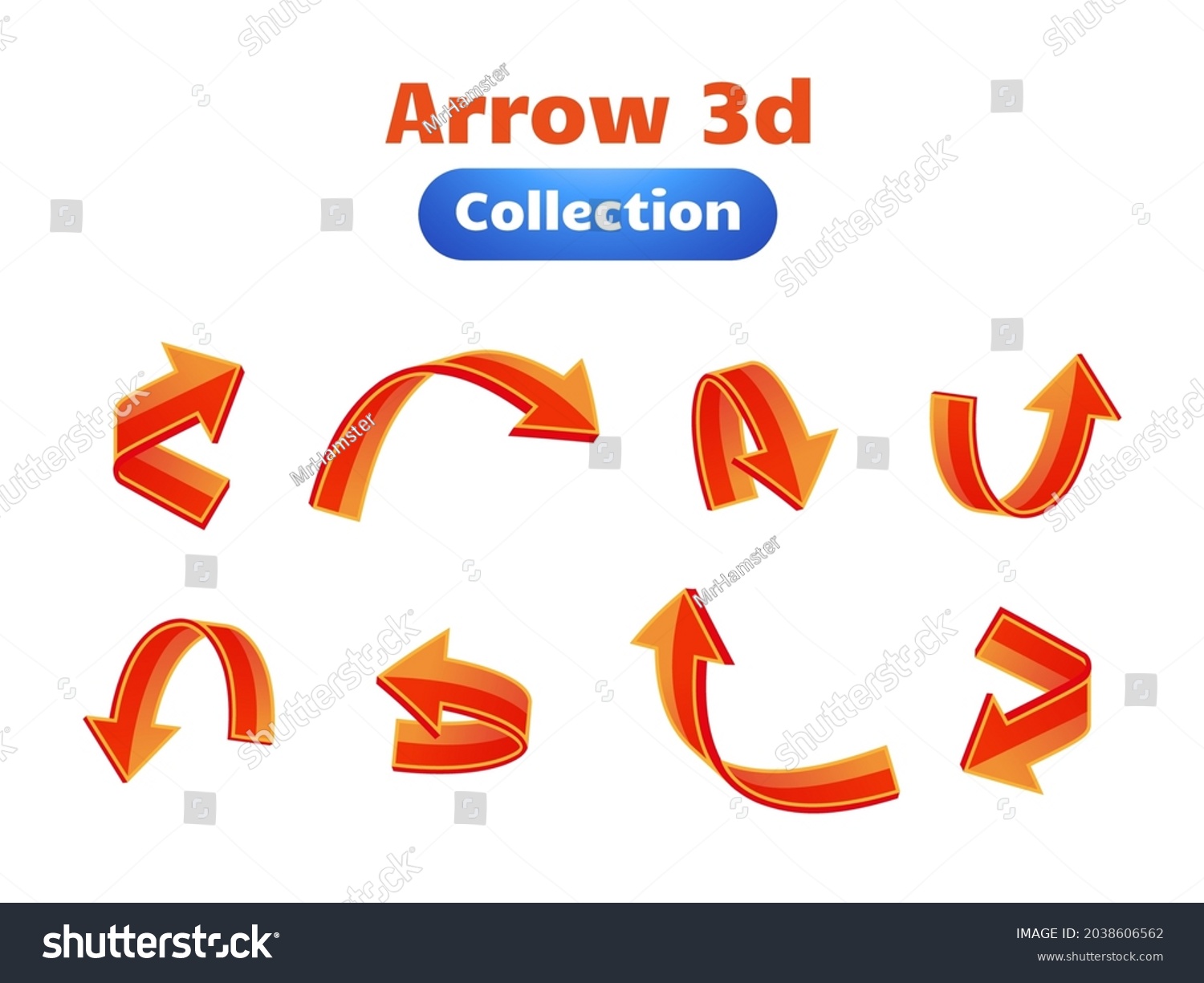 Arrow 3d Symbol Collection Vector Stock Vector (Royalty Free ...