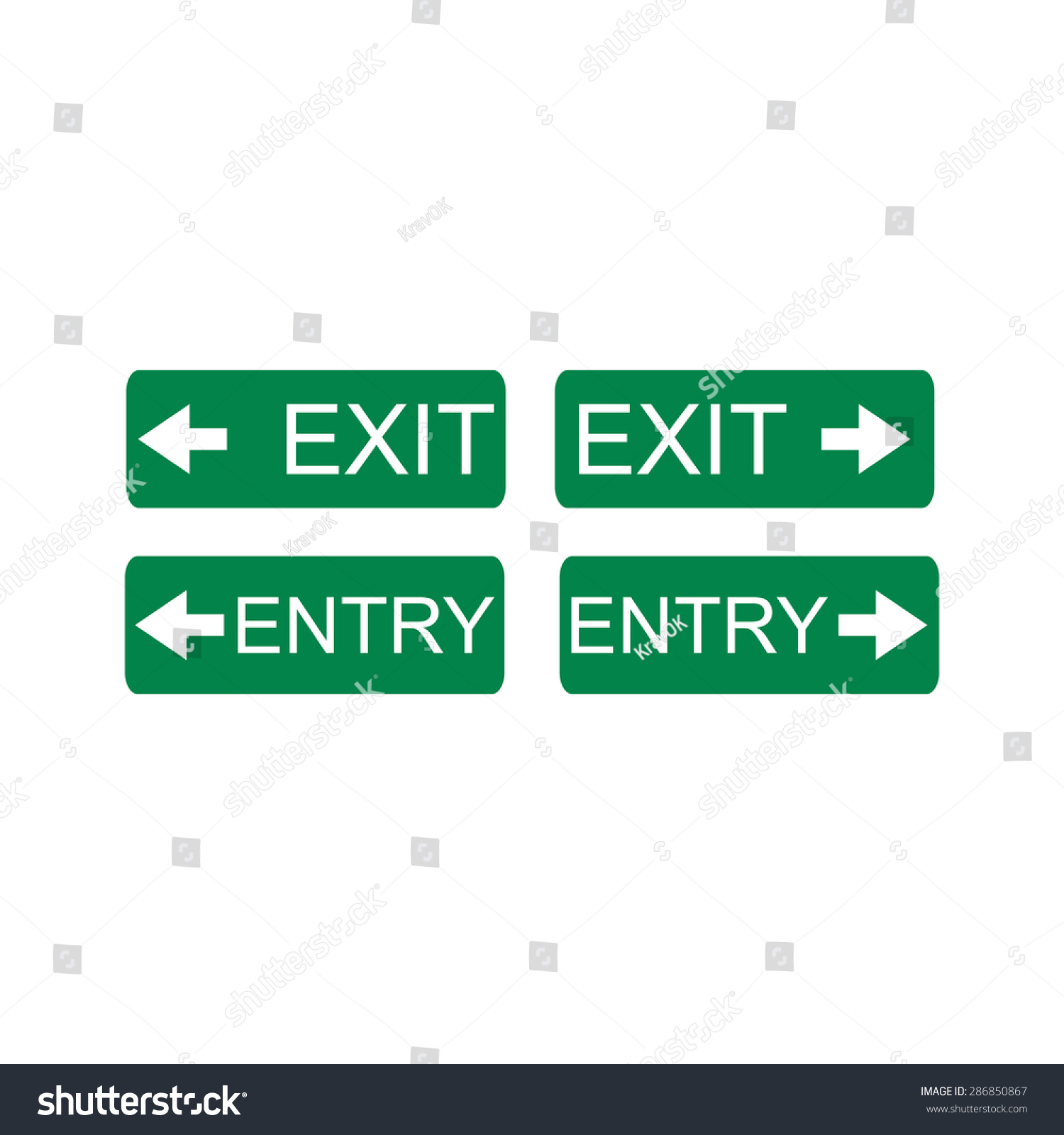 Arrow Direction Exit Entry Vector Illustration Stock Vector (Royalty ...
