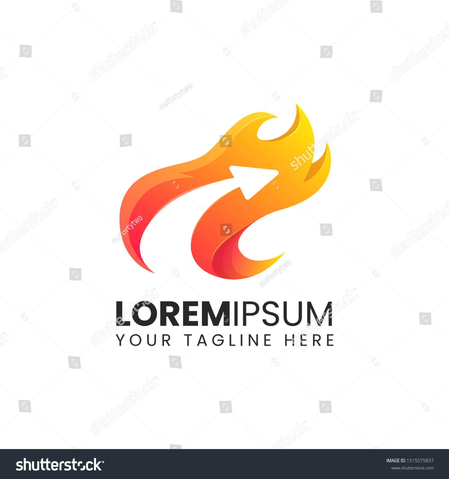 Arrow Flame Fire Fast Logistics Logo Stock Vector (Royalty Free ...