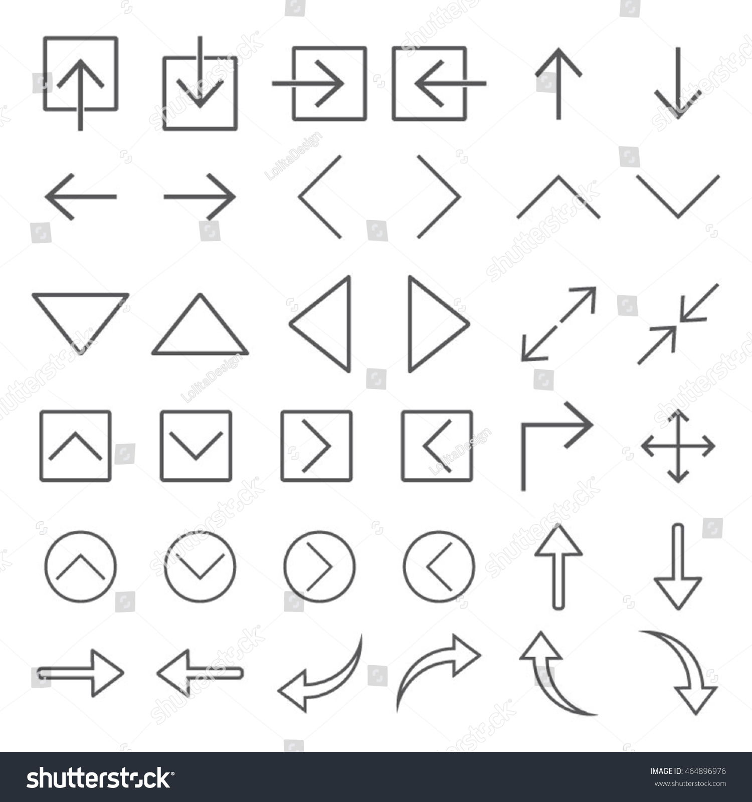 Arrow Icon Set Vector Illustration - 464896976 : Shutterstock