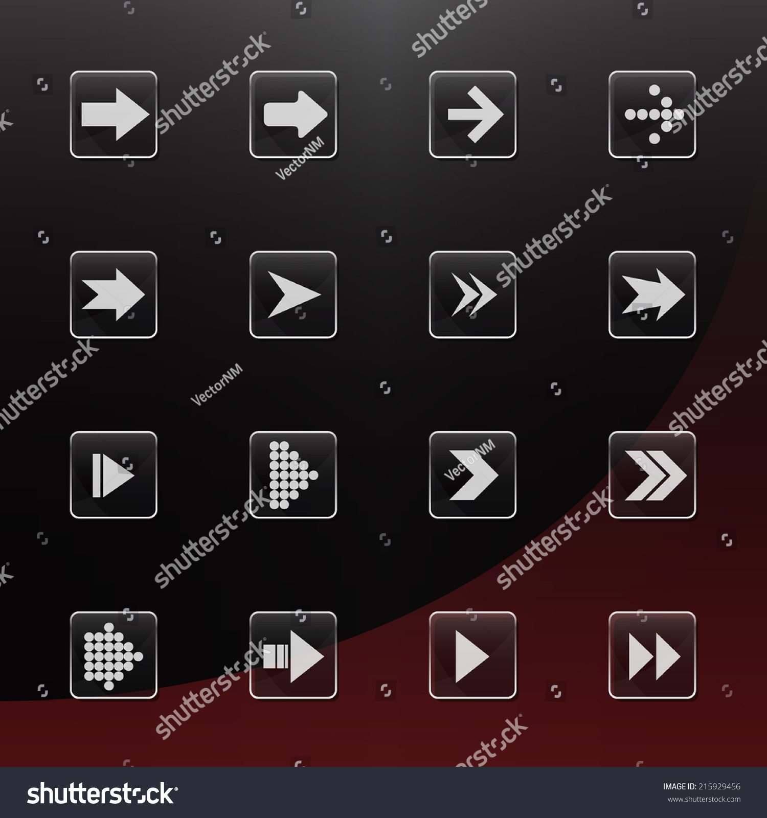 Arrow Icon Set Vector Transparent Square Stock Vector (Royalty Free ...
