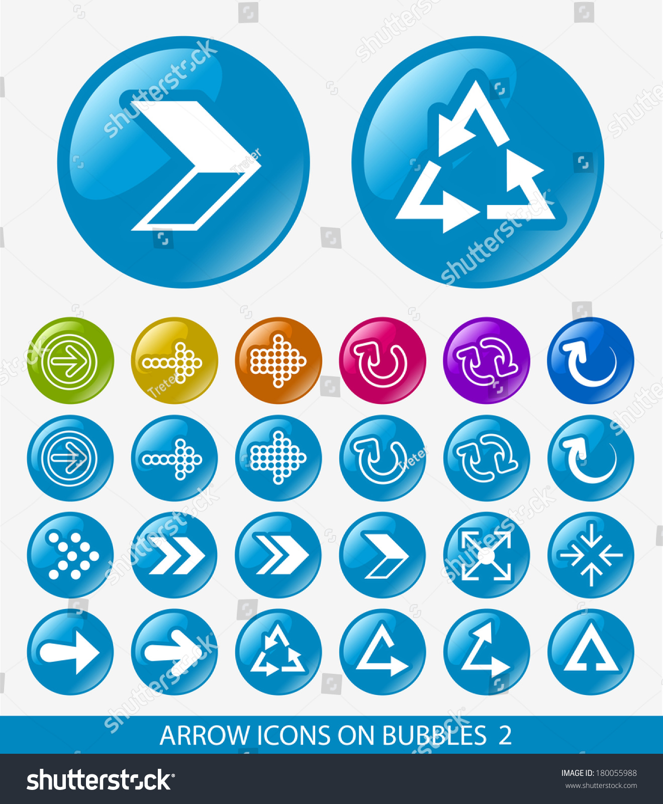 Arrow Icons On Bubbles 2 Stock Vector 180055988 - Shutterstock