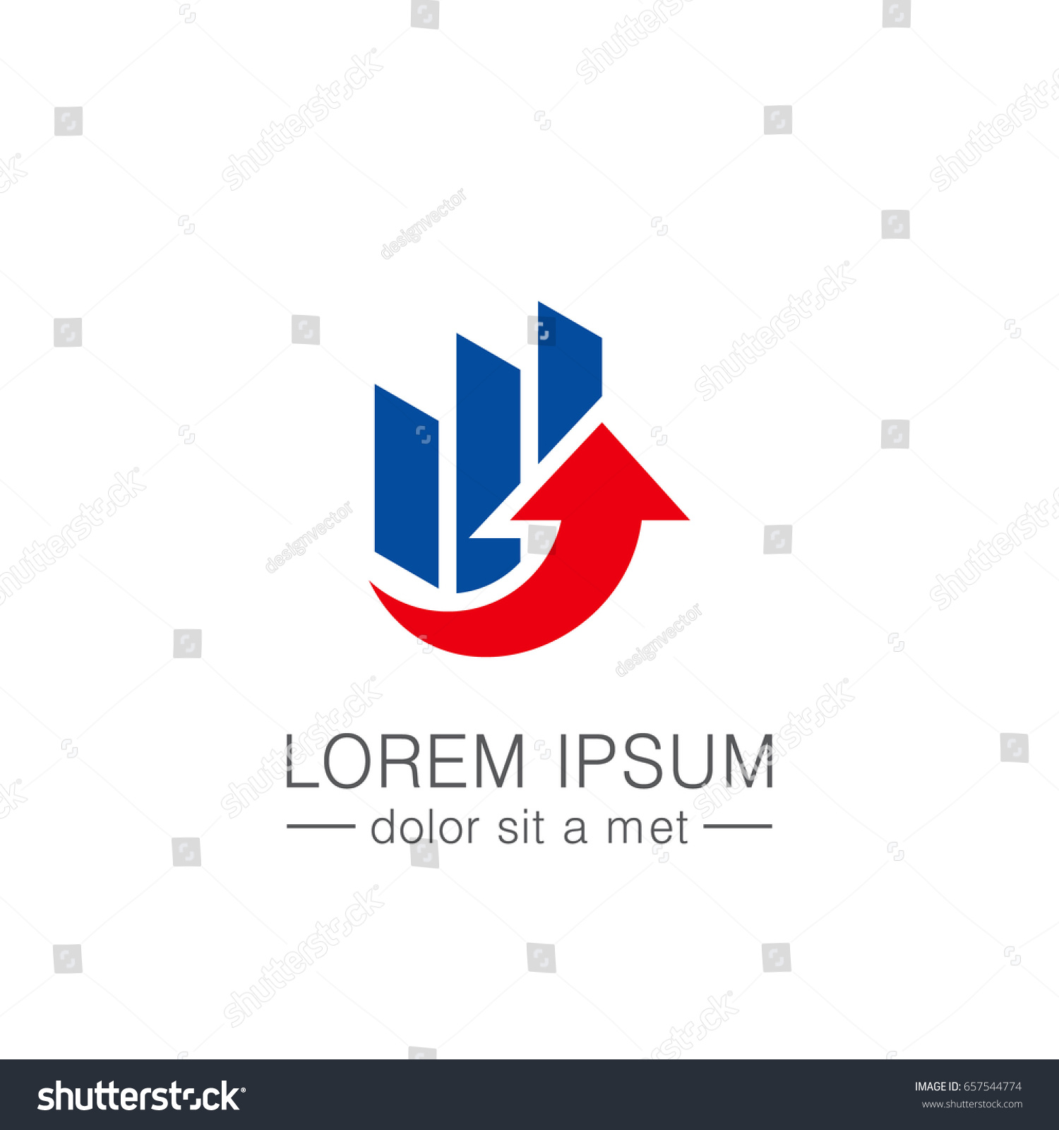 Arrow Increase Company Logo Stock Vector (Royalty Free) 657544774