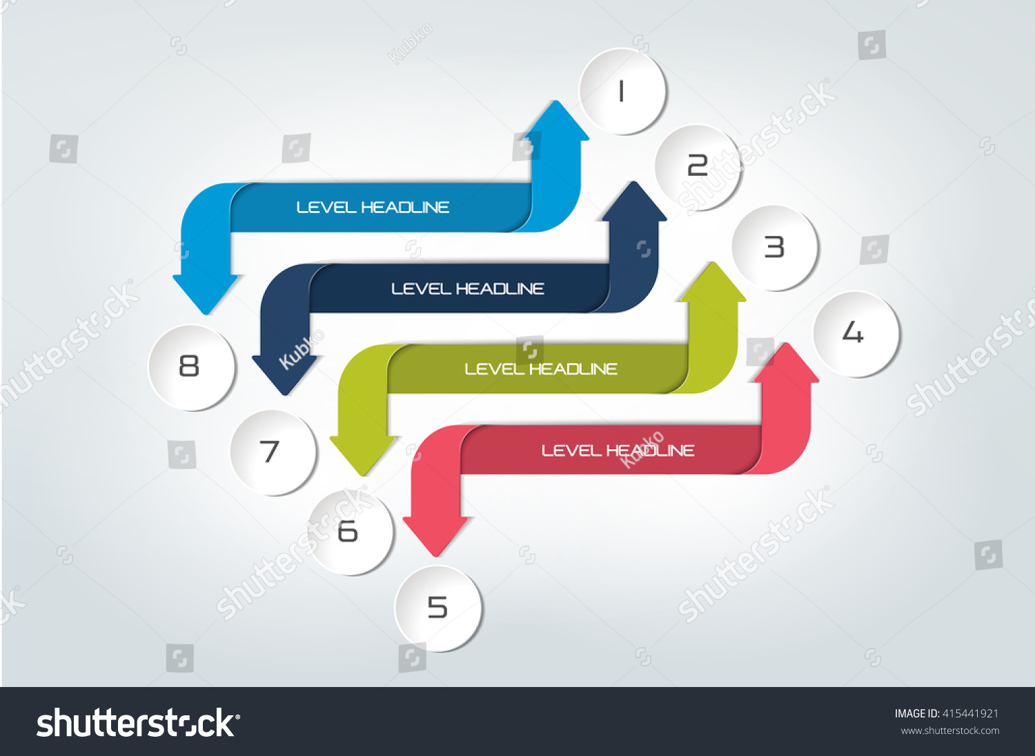 Vektor Stok Arrow Infographics Scheme Diagram Chart Flowchart (Tanpa ...