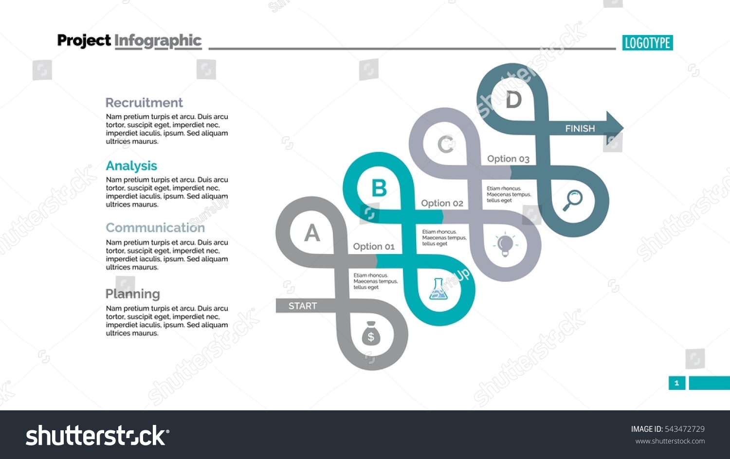 Arrow Loops Diagram Slide Template Stock Vector (Royalty Free) 543472729